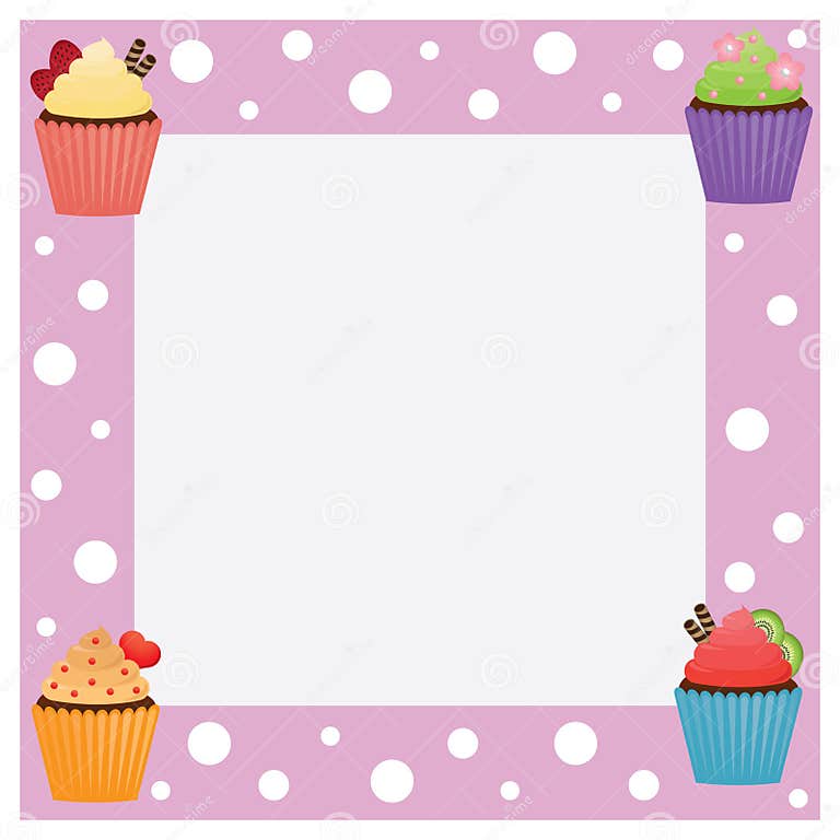 Cupcake Frame. Vector Illustration Decorative Design Stock Vector ...