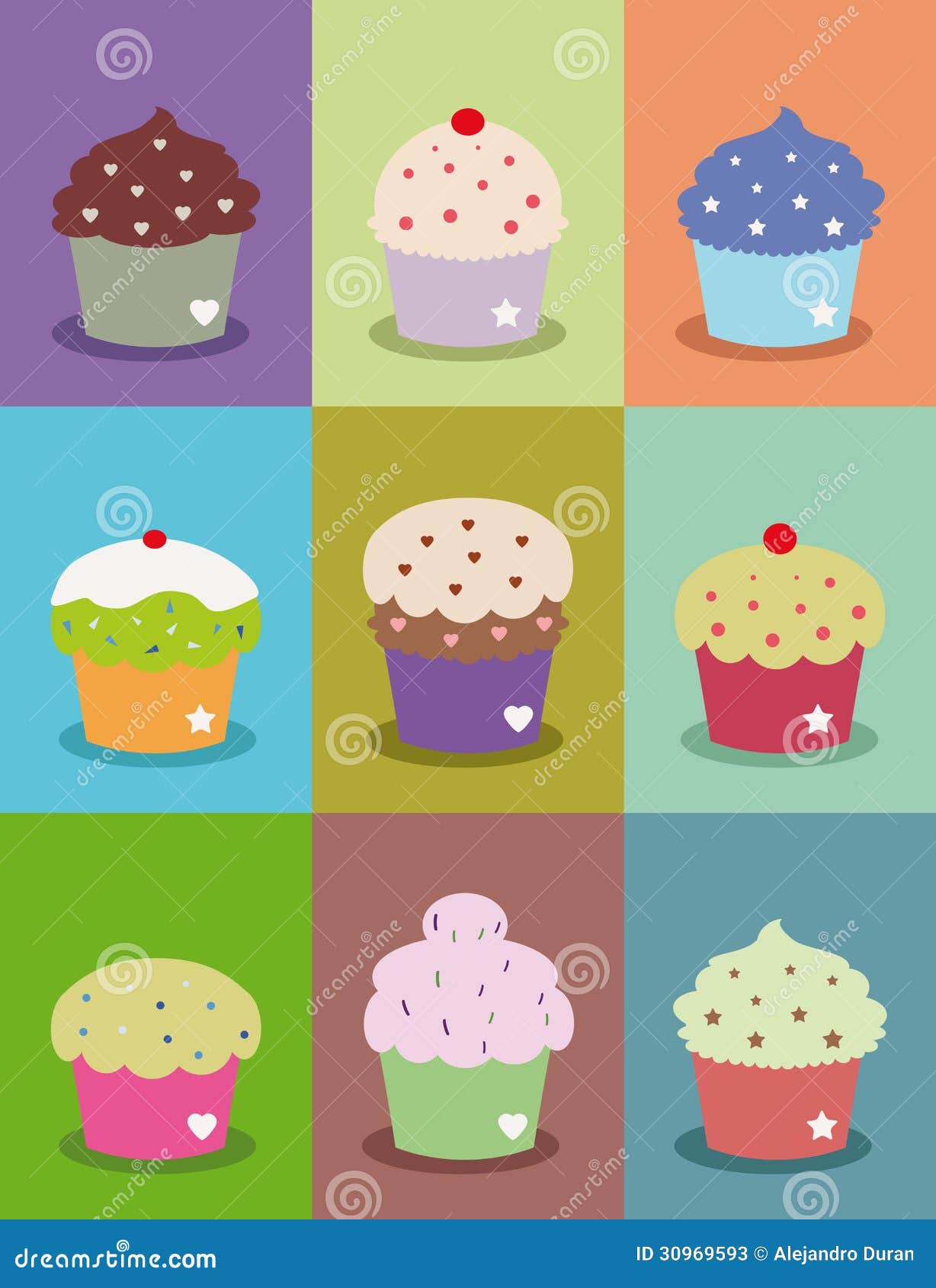 Cupcake frames stock vector. Illustration of party, cartoon - 30969593