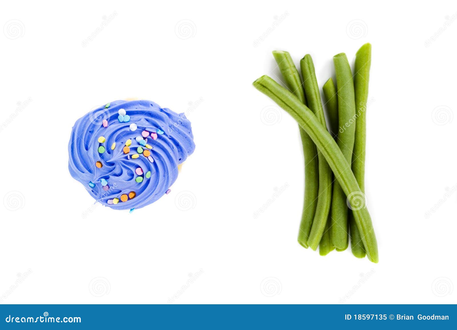 Cupcake and green beans stock image. Image of food, healthy - 18597135