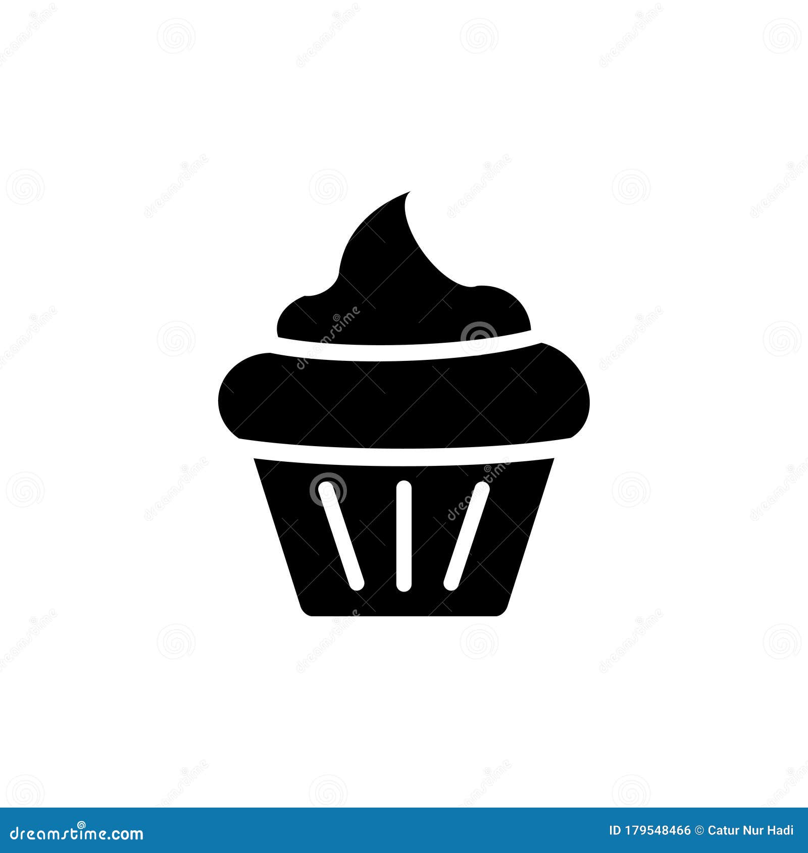 Cupcake Icon Flat Vector Template Design Trendy Stock Vector ...