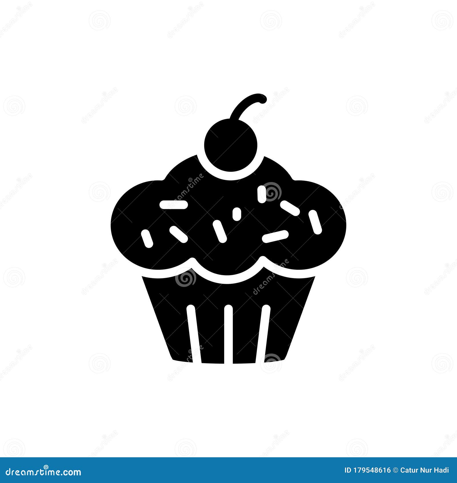 Cupcake Icon Flat Vector Template Design Trendy Stock Vector ...