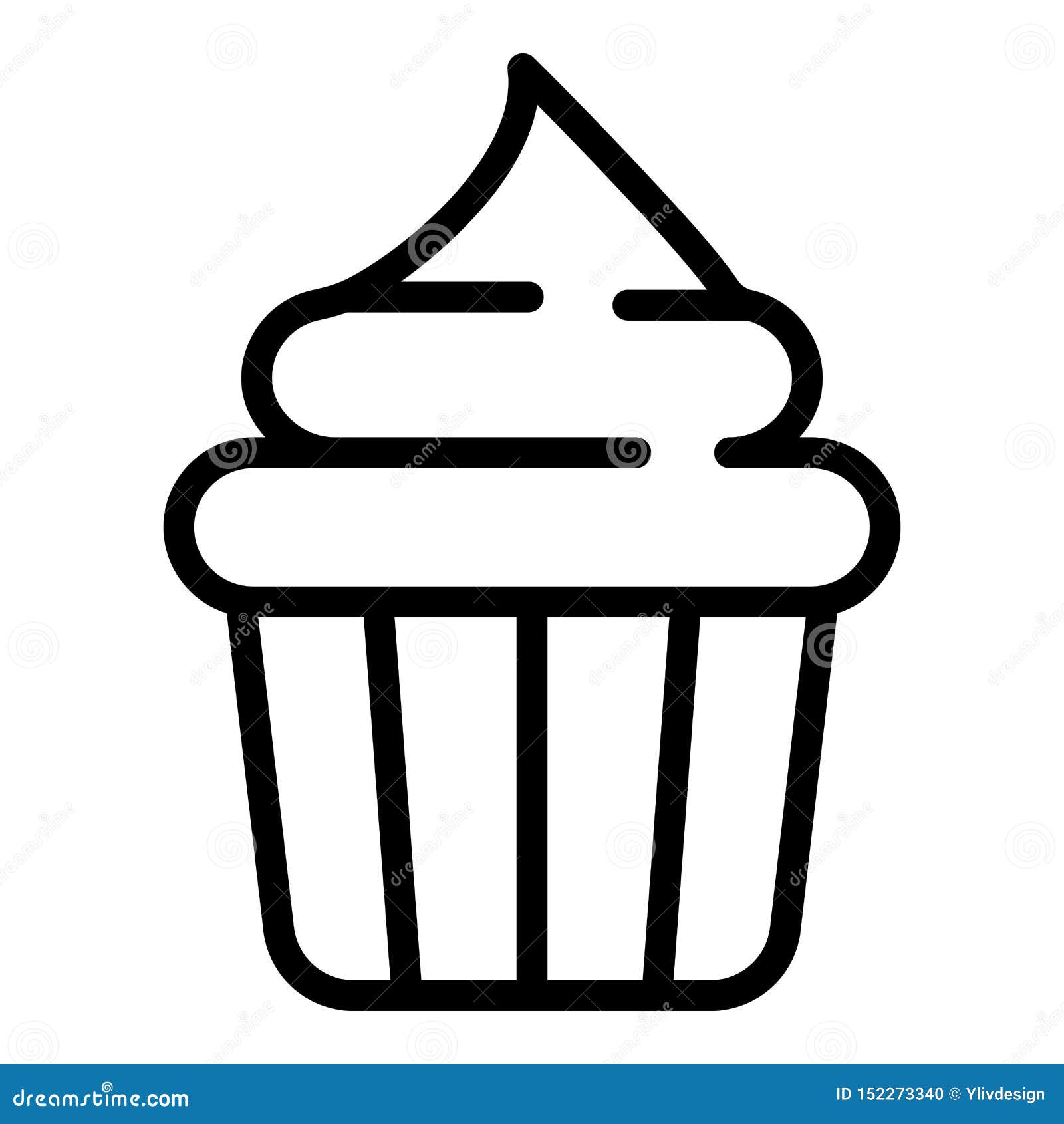 Cupcake Icon, Outline Style Stock Vector - Illustration of logo ...