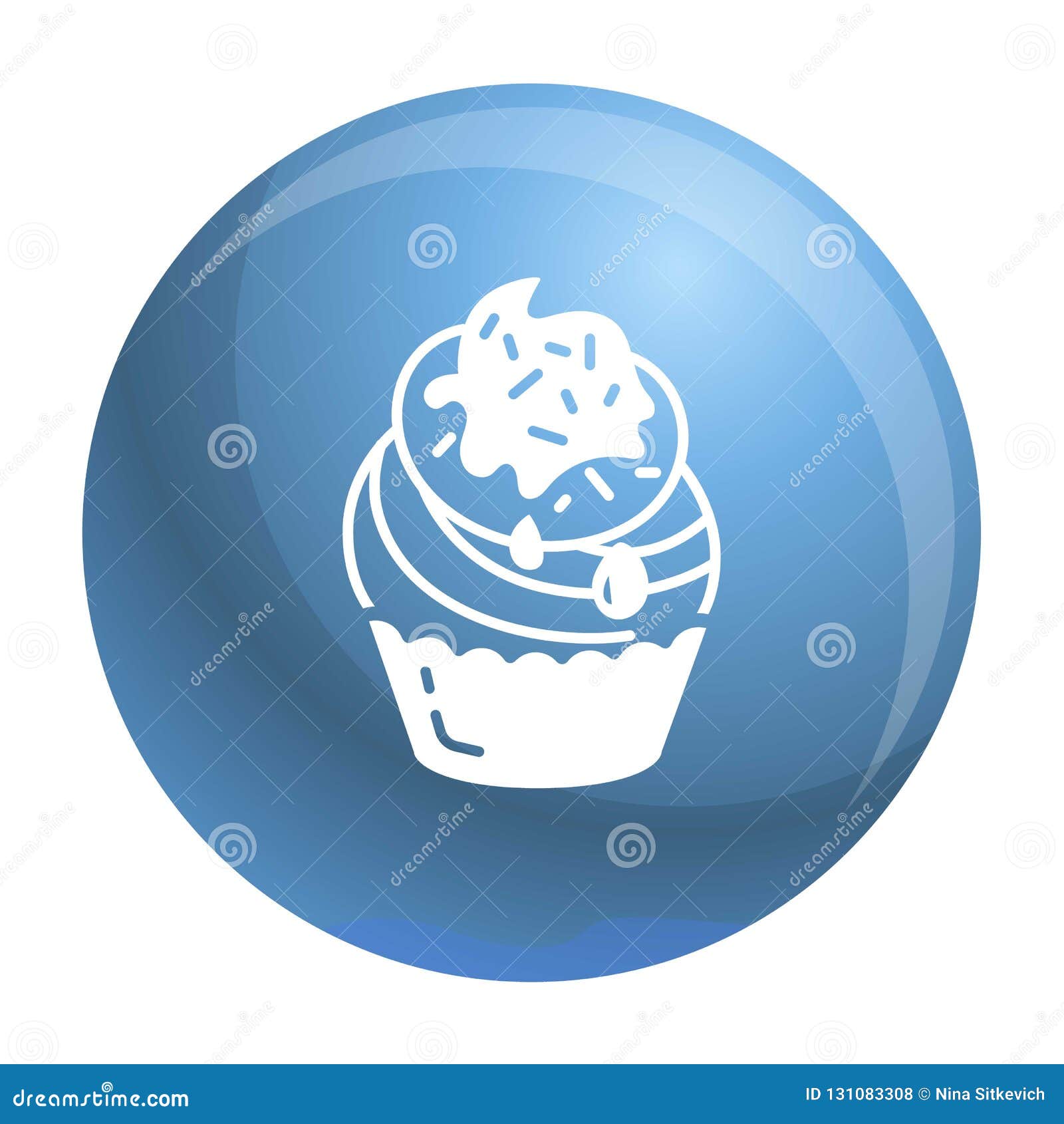 Cupcake icon, simple style stock vector. Illustration of frosting ...