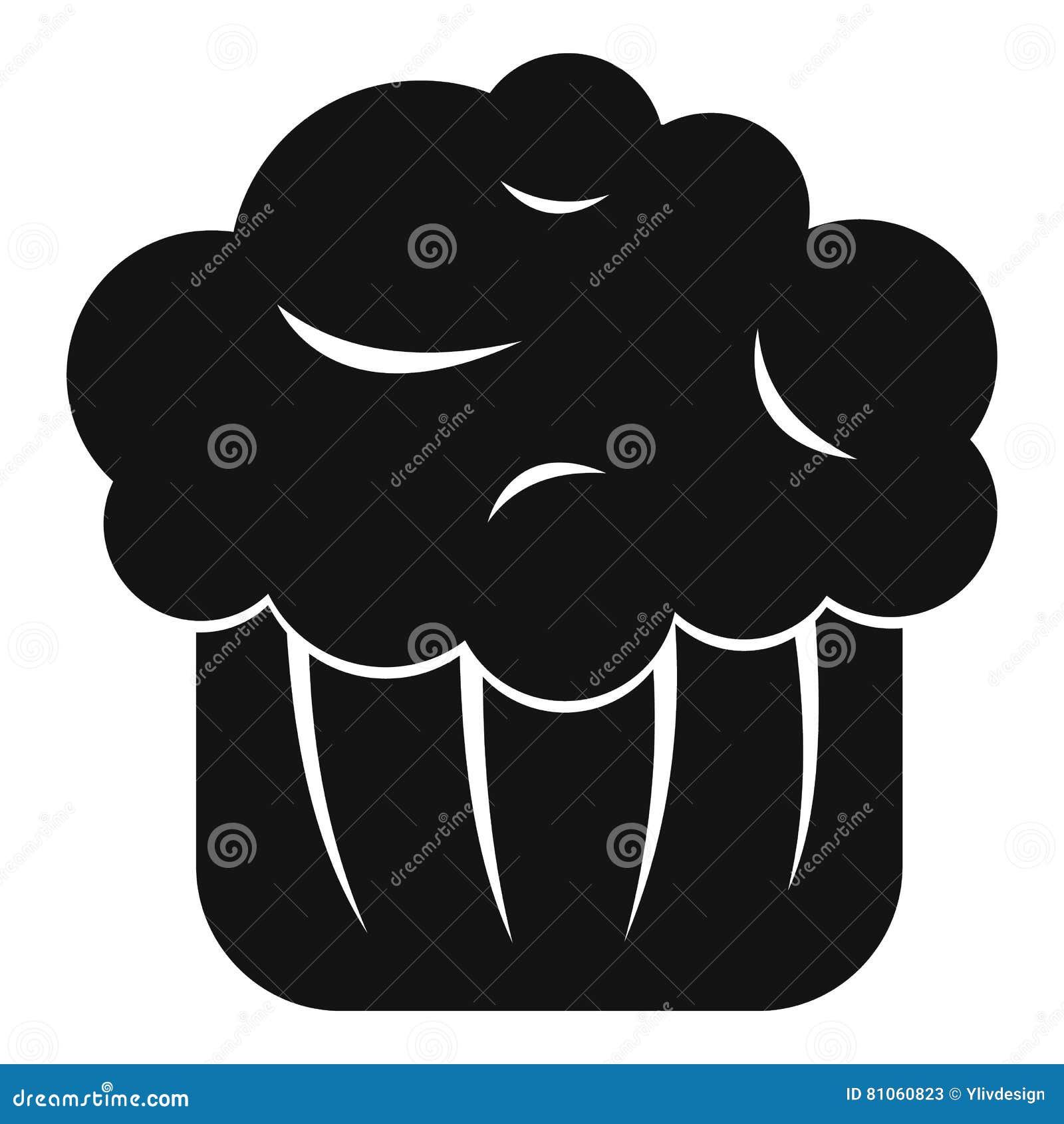 Cupcake icon, simple style stock vector. Illustration of bread - 81060823