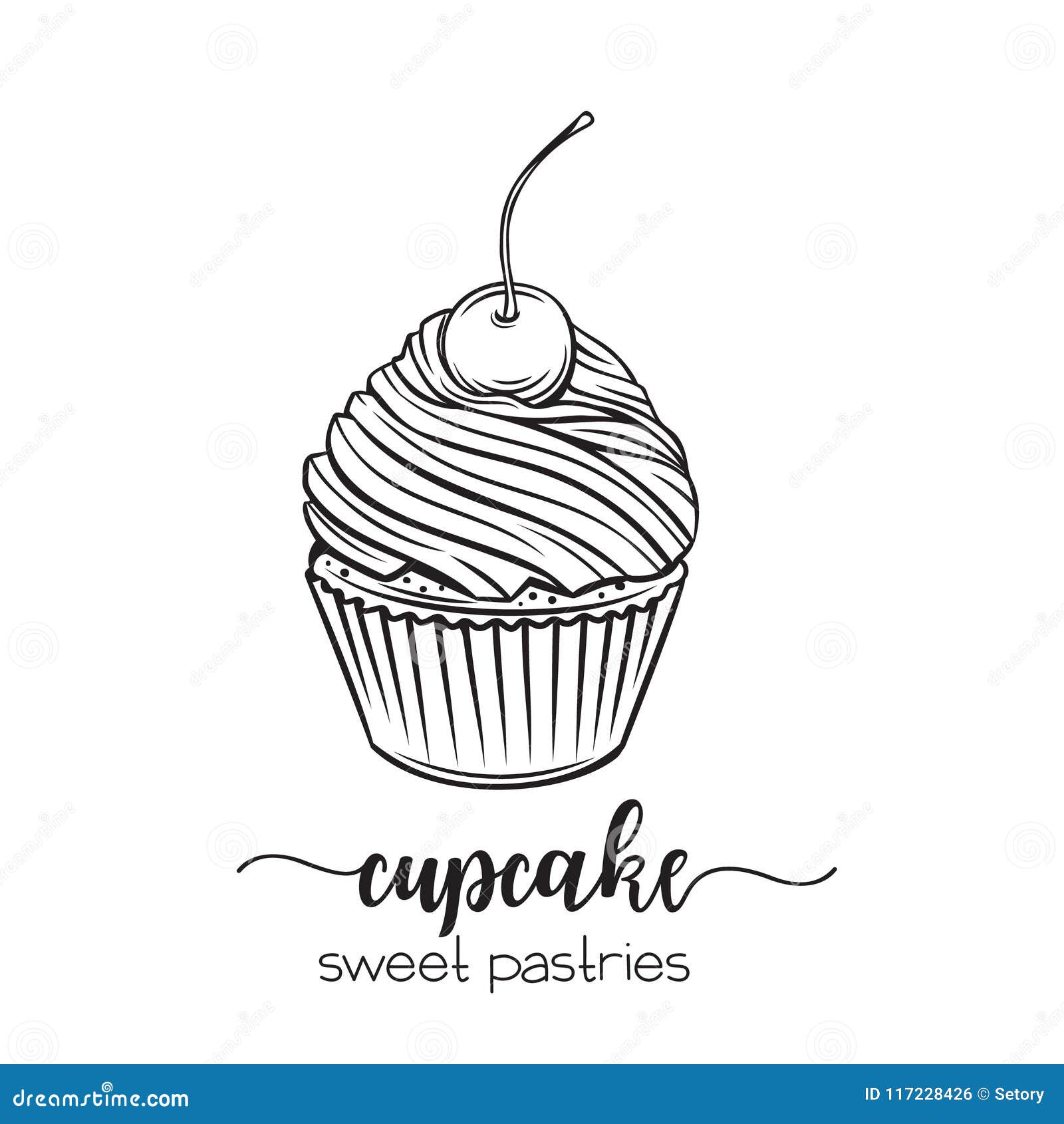 Cupcake Icon Stock Vector Illustration Of Flat Background 117228426