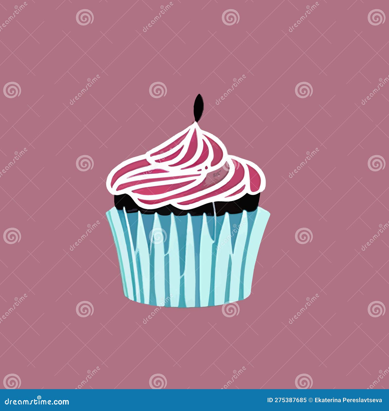 Cupcake Icon. Version Cupcake Vector Icon on Colored Background Stock ...