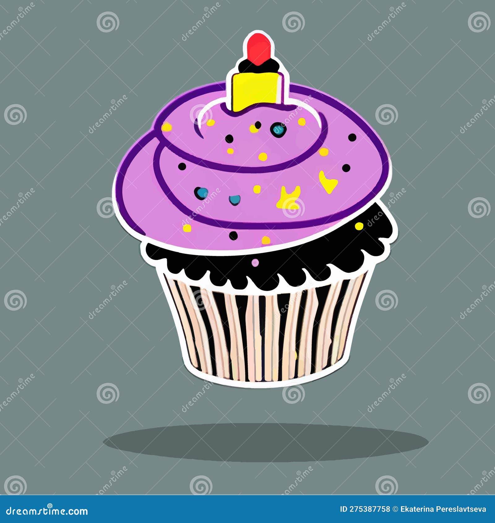 Cupcake Icon. Version Cupcake Vector Icon on Colored Background Stock ...