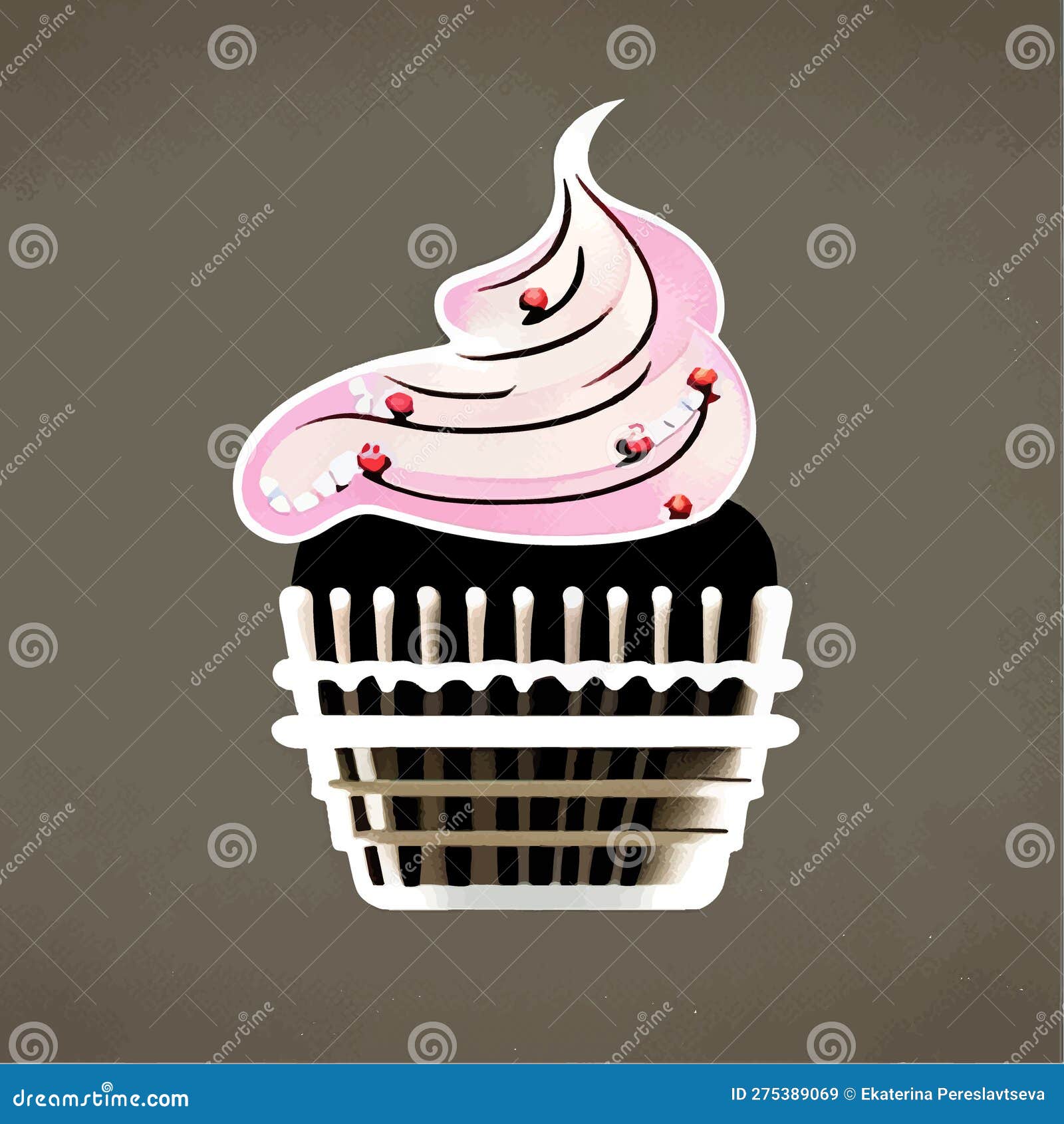 Cupcake Icon. Version Cupcake Vector Icon on Colored Background Stock ...