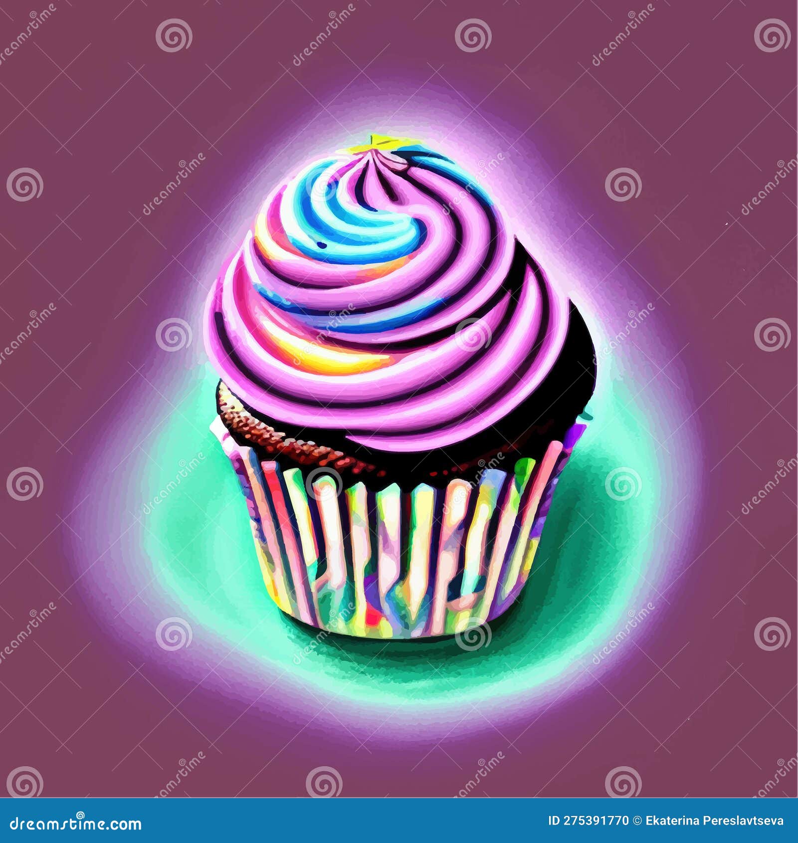 Cupcake Icon. Version Cupcake Vector Icon on Colored Background Stock ...