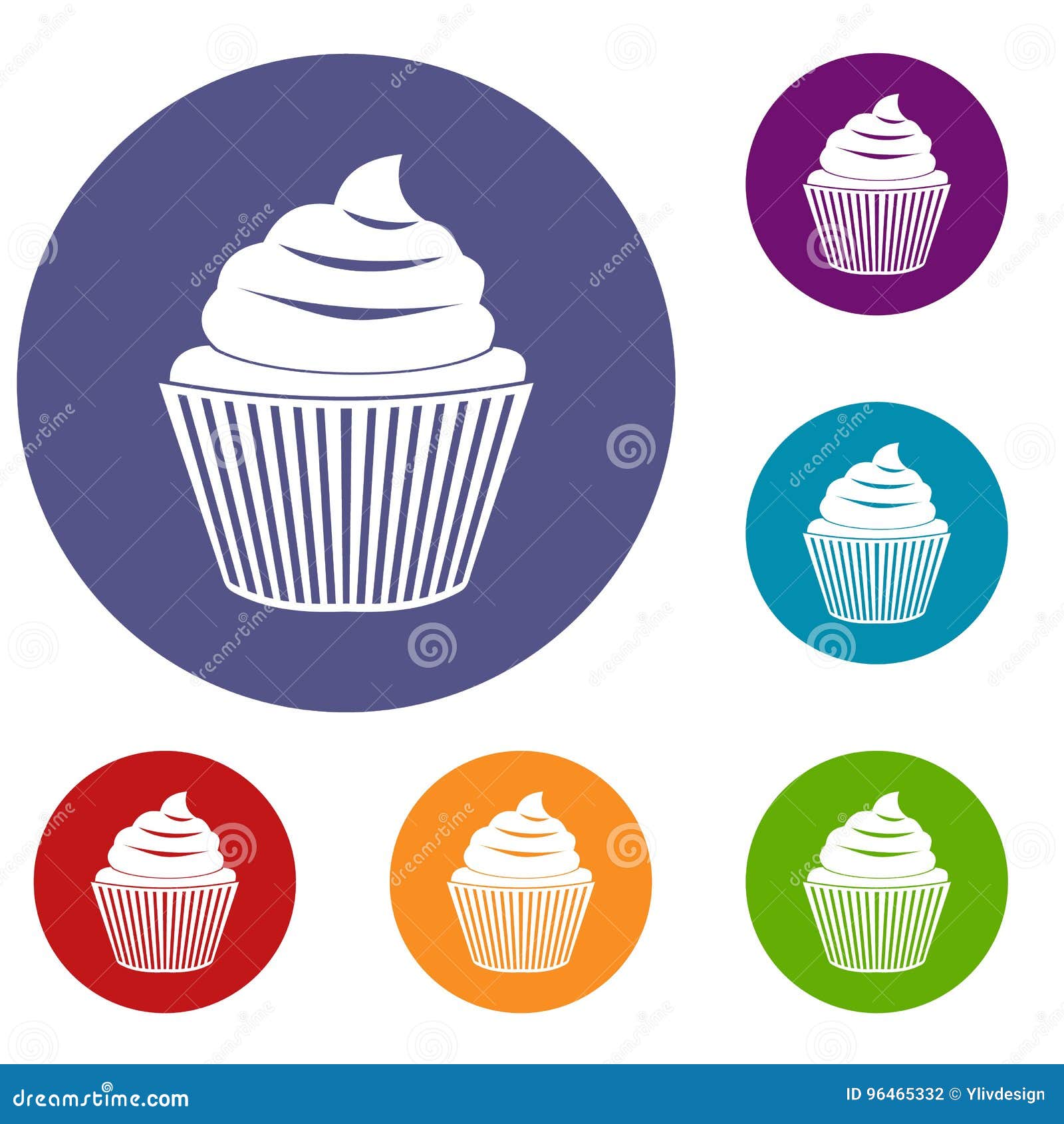 Cupcake icons set stock vector. Illustration of birthday - 96465332