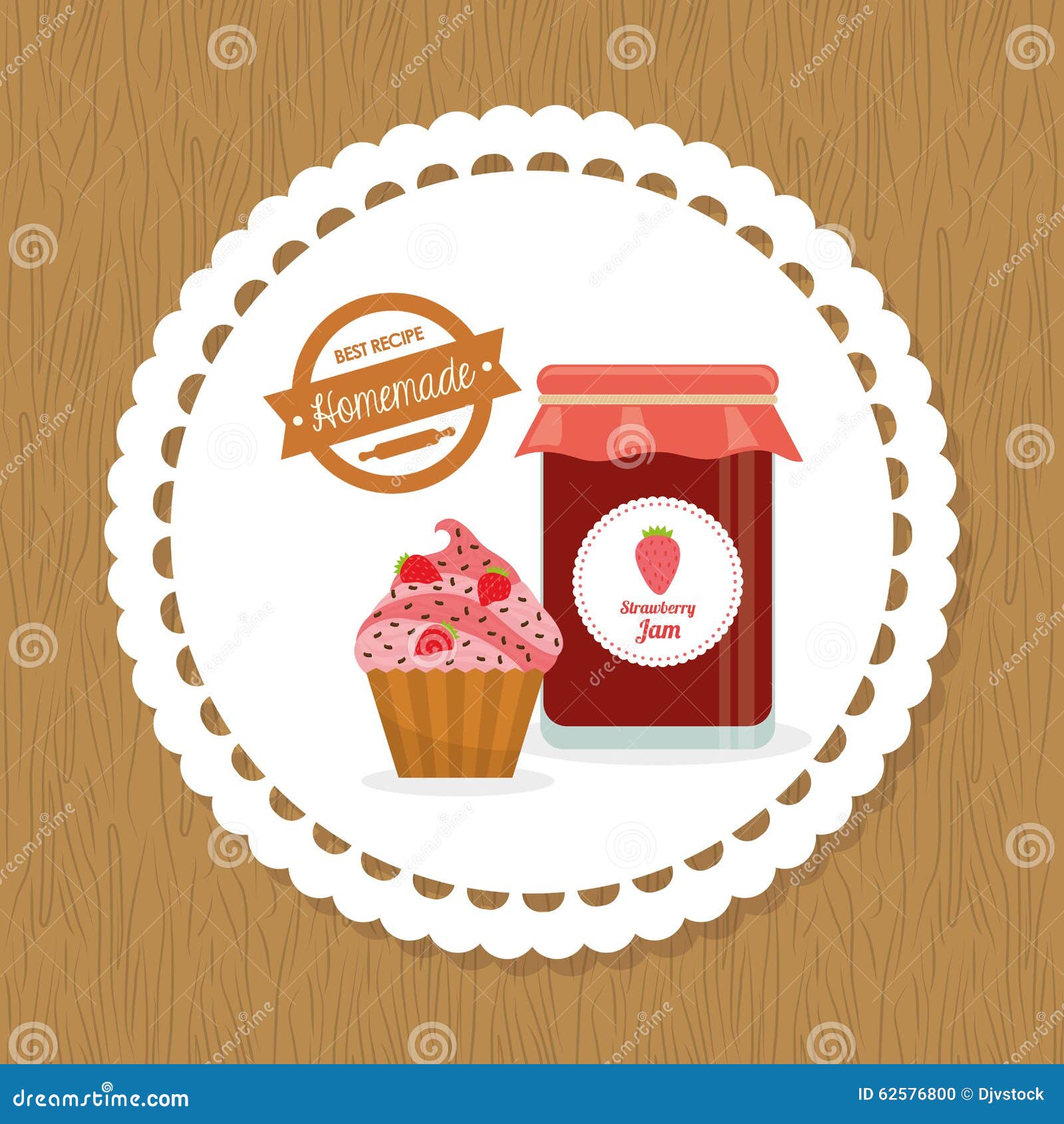Cupcake Label, Vector Illustration Stock Vector - Illustration of taste ...