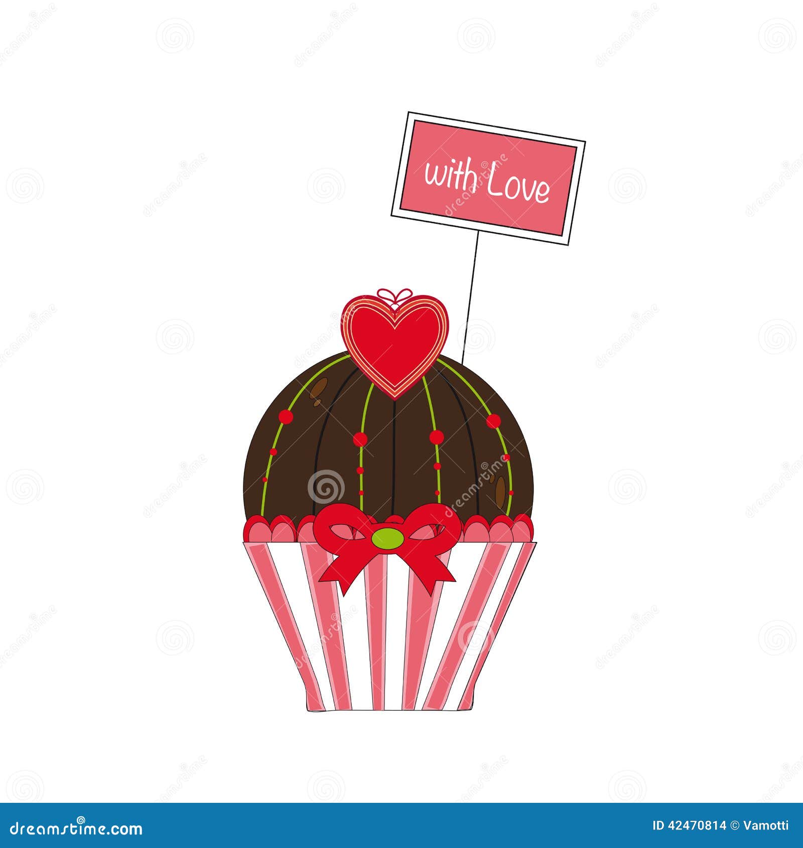 Cupcake with love stock vector. Illustration of banner - 42470814