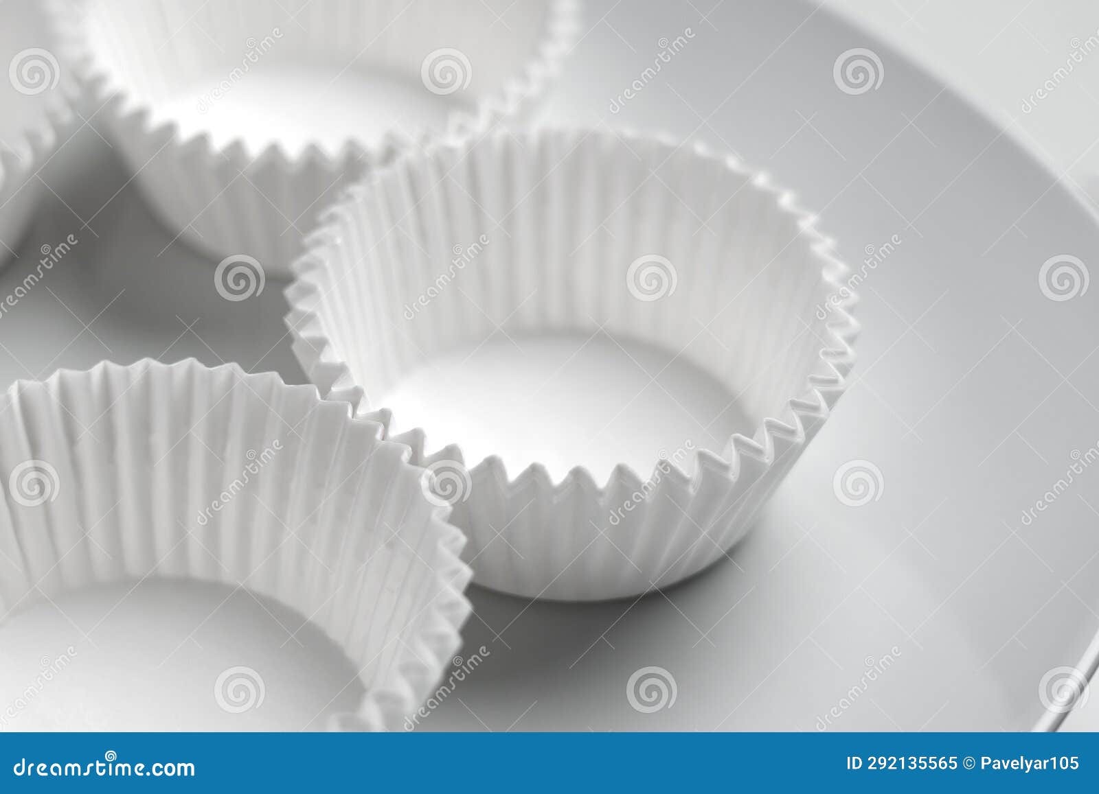 Cupcake and Muffins Corrugated Paper Molds. Empty Stacked Kitchen Tools ...