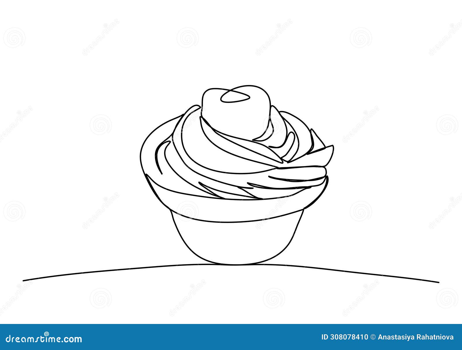 Cupcake, One Line Drawing Vector Illustration Stock Illustration ...