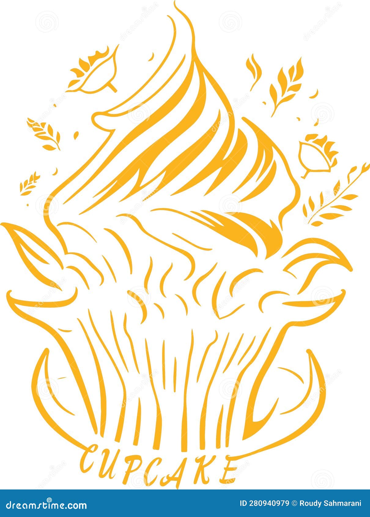 Cupcake Outline Modern Logo Vector File Stock Vector - Illustration of ...