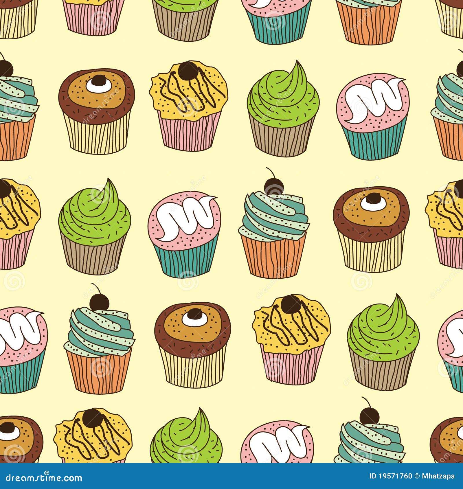 Cupcake pattern stock vector. Illustration of backdrop - 19571760