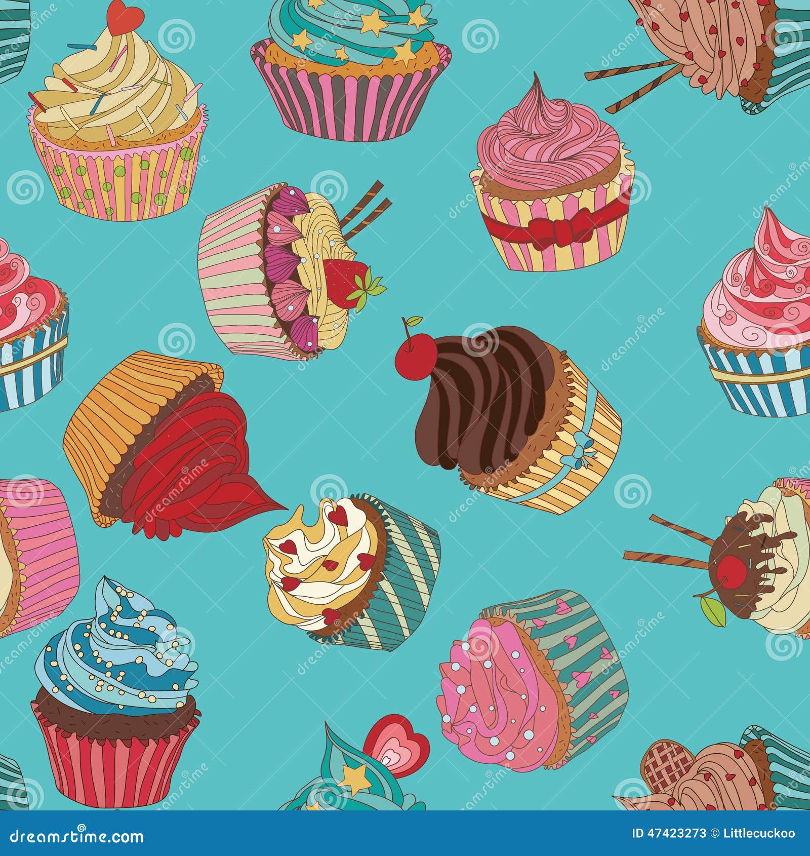 Cupcake pattern stock vector. Illustration of invitation - 47423273