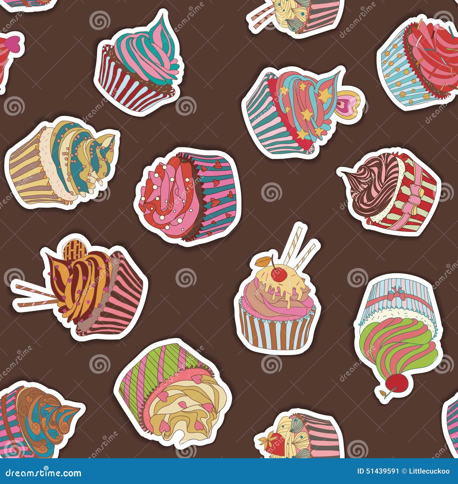 Cupcake pattern stock vector. Illustration of cream, muffin - 51439591