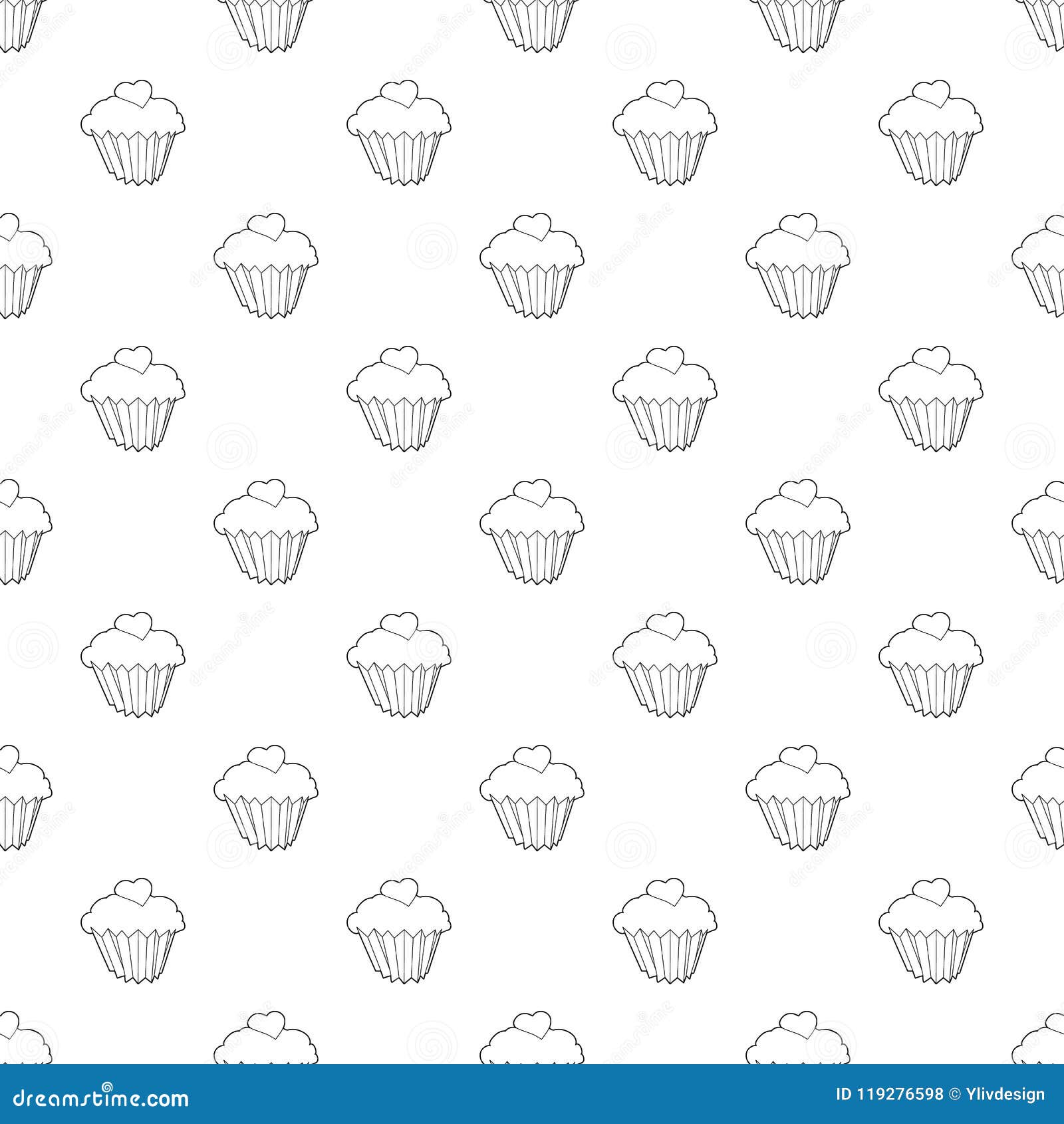Cupcake Pattern Vector Seamless Stock Vector - Illustration of junk ...