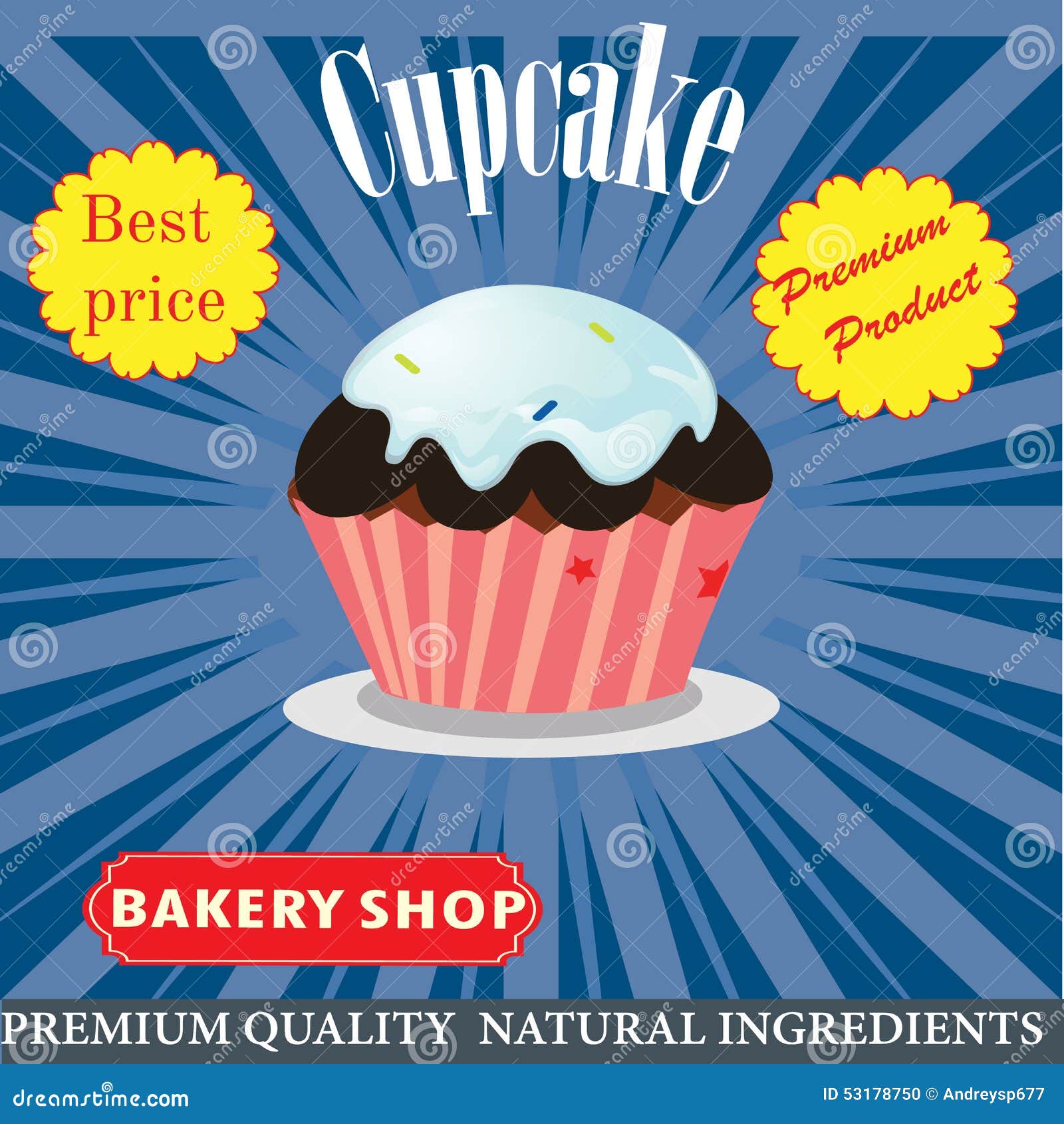 Cupcake poster design stock vector. Illustration of cake - 53178750