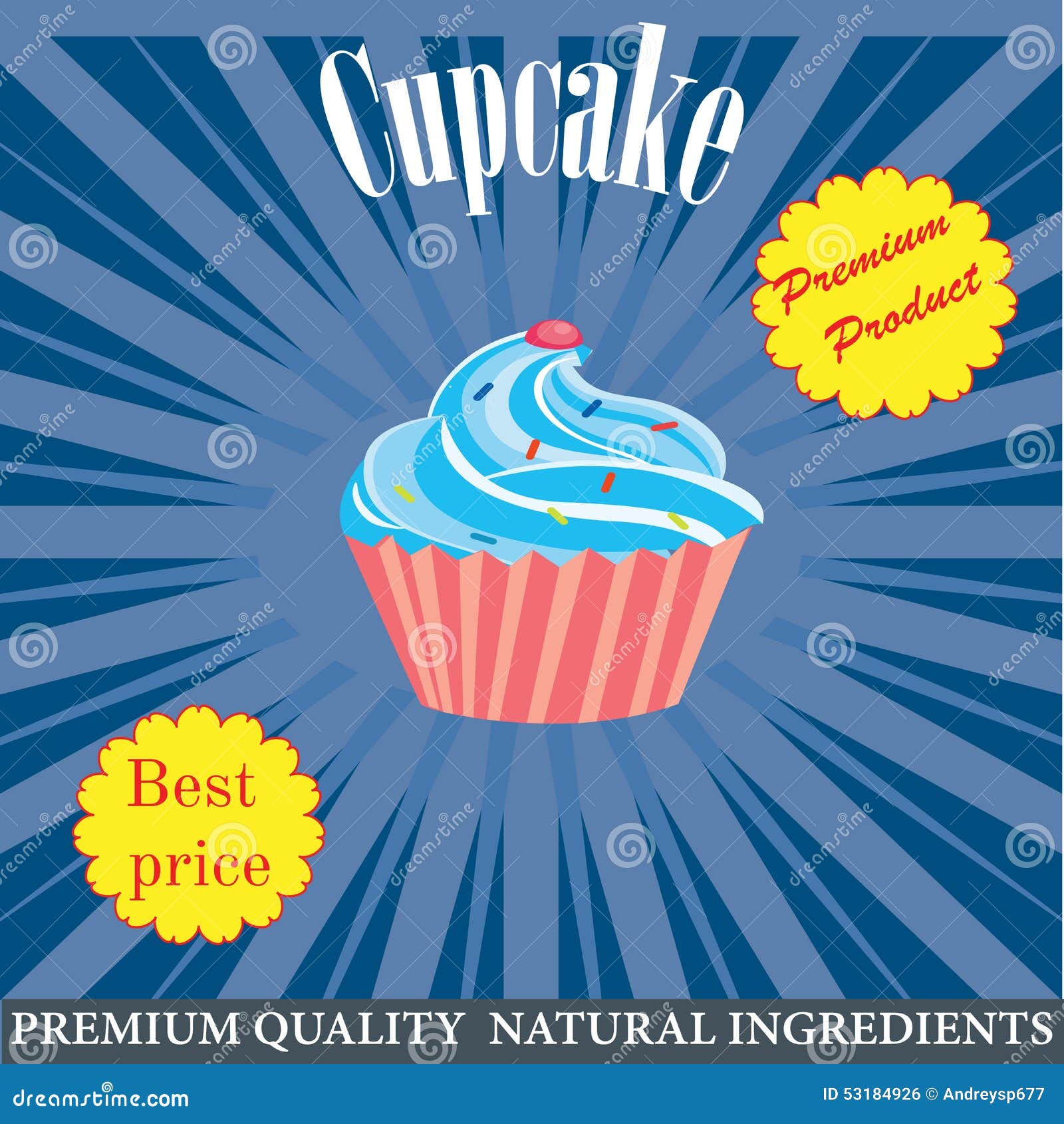 Cupcake poster design stock vector. Illustration of dessert - 53184926