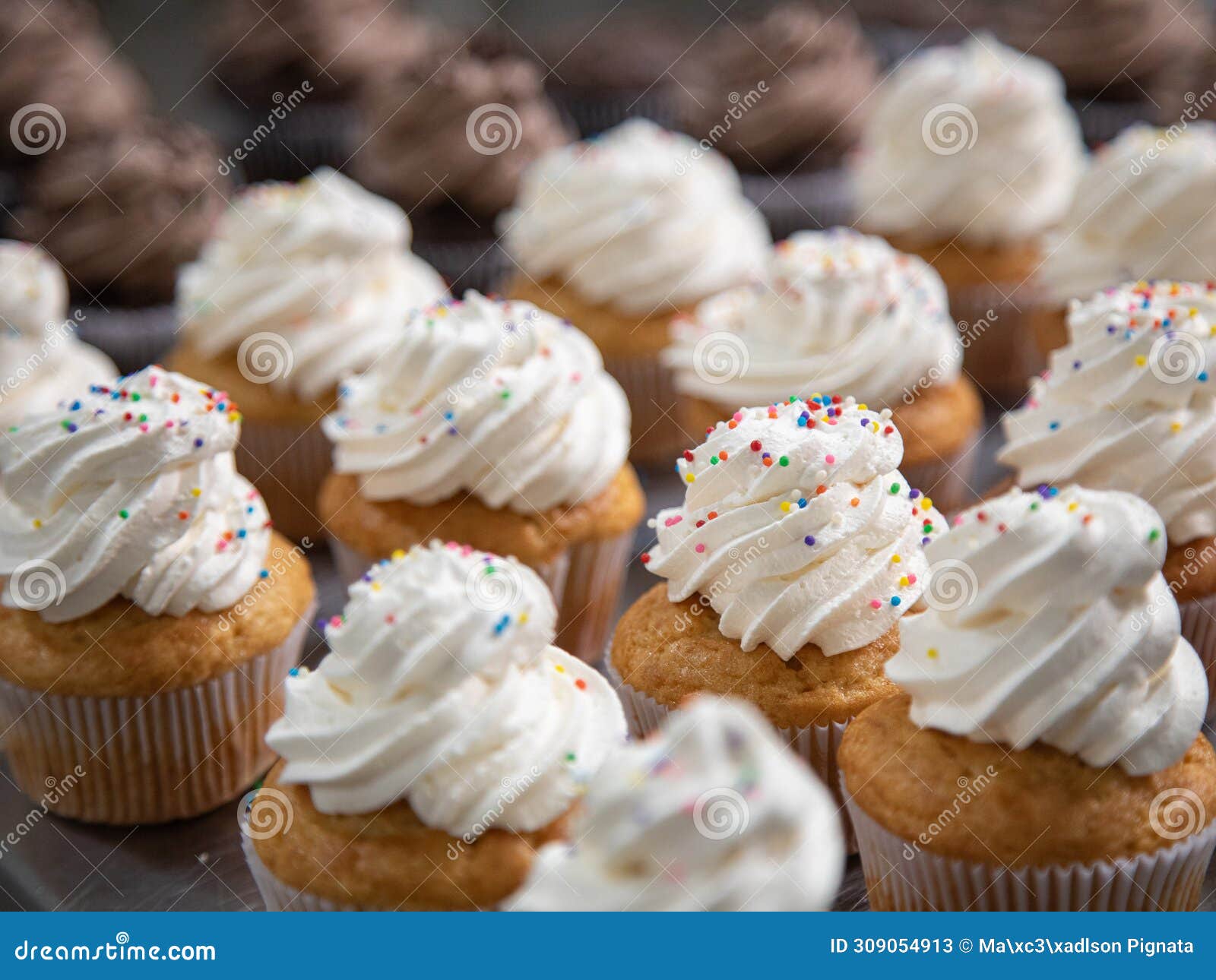 Cupcake Production Inside the Bakery Stock Image - Image of taste ...
