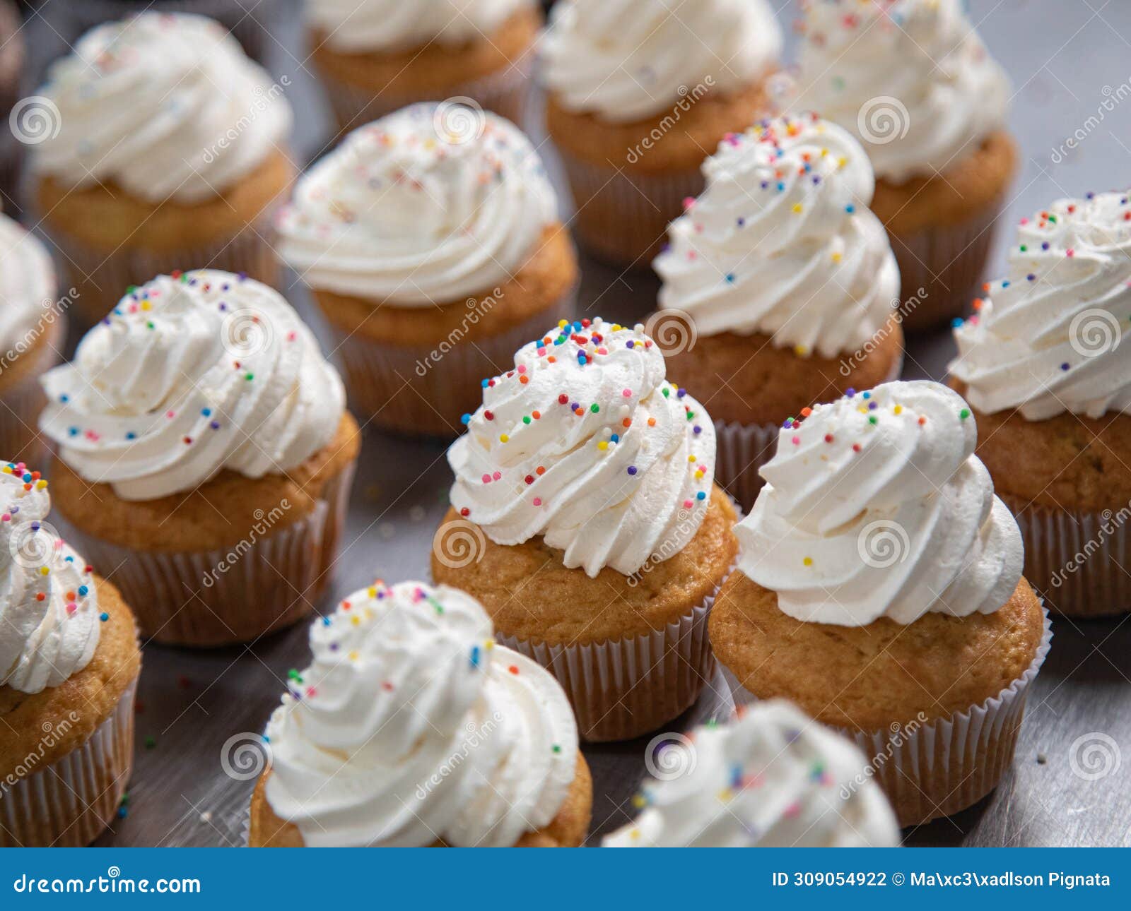 Cupcake Production Inside the Bakery Stock Photo - Image of chocolate ...