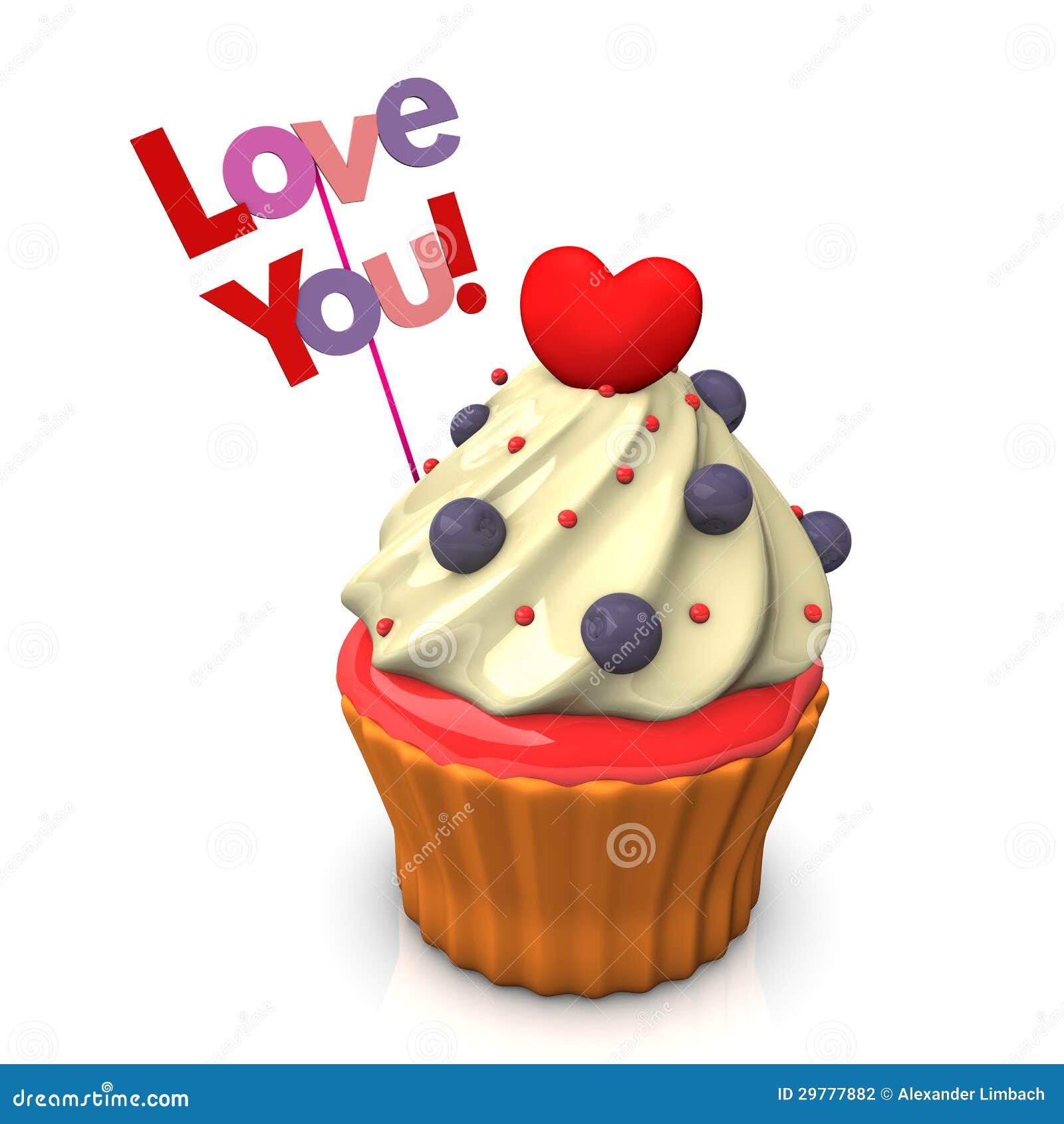 Love You Cupcake Stock Illustration Illustration Of Baking 29777882