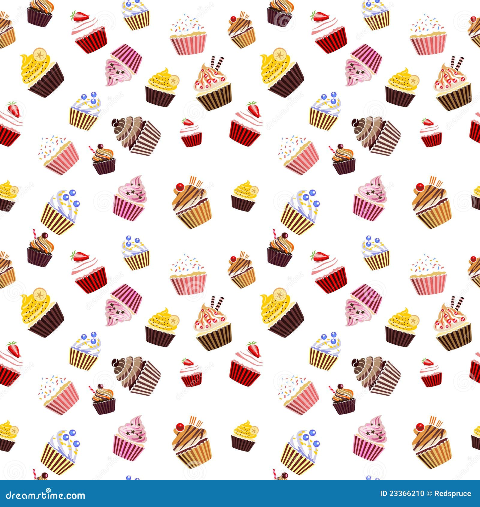 Cupcake Seamless Texture stock vector. Illustration of mosaic - 23366210