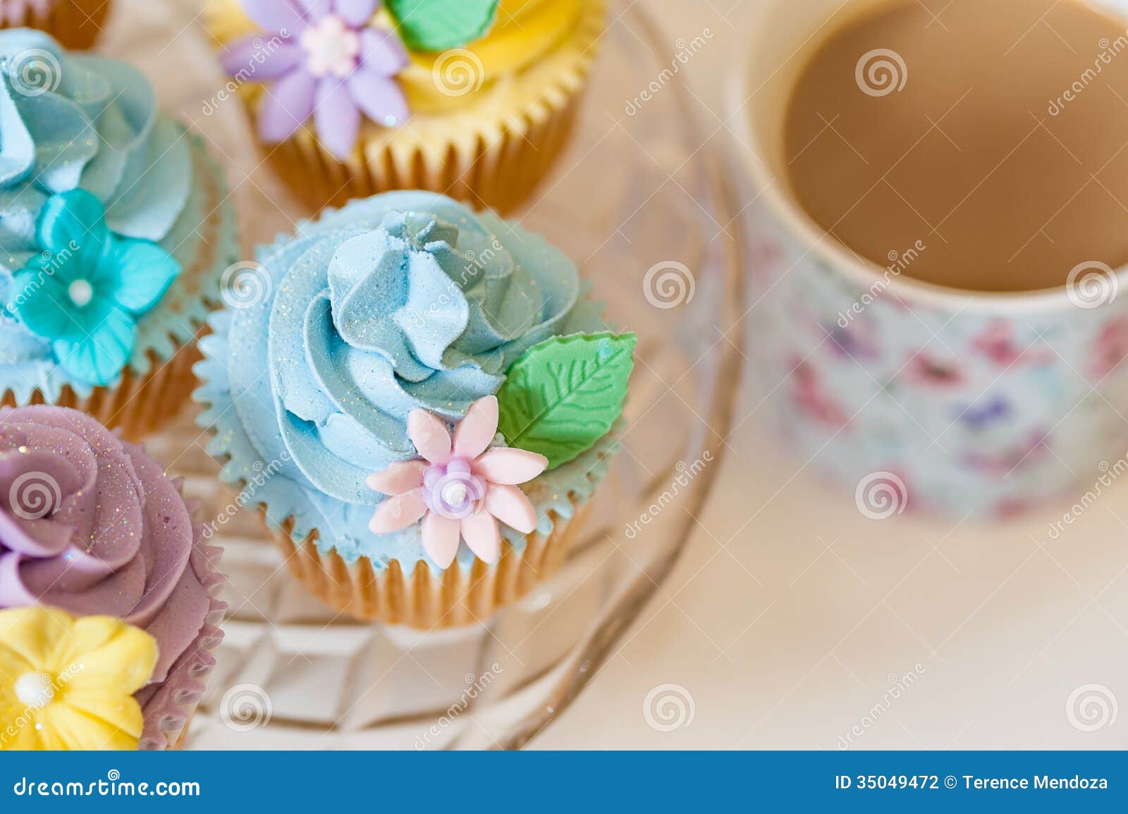 Cupcake Selection in Pastel Colors Stock Photo - Image of selection ...