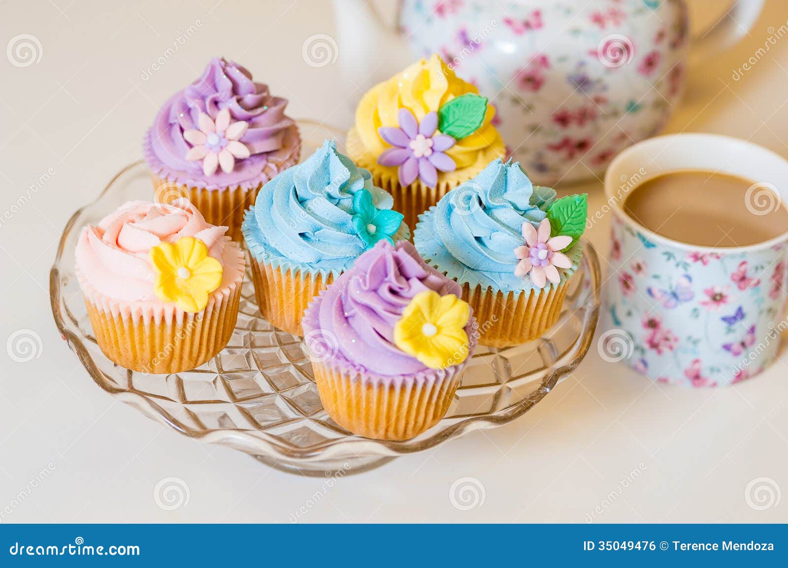 Cupcake Selection in Pastel Colors Stock Photo - Image of gourmet, food ...