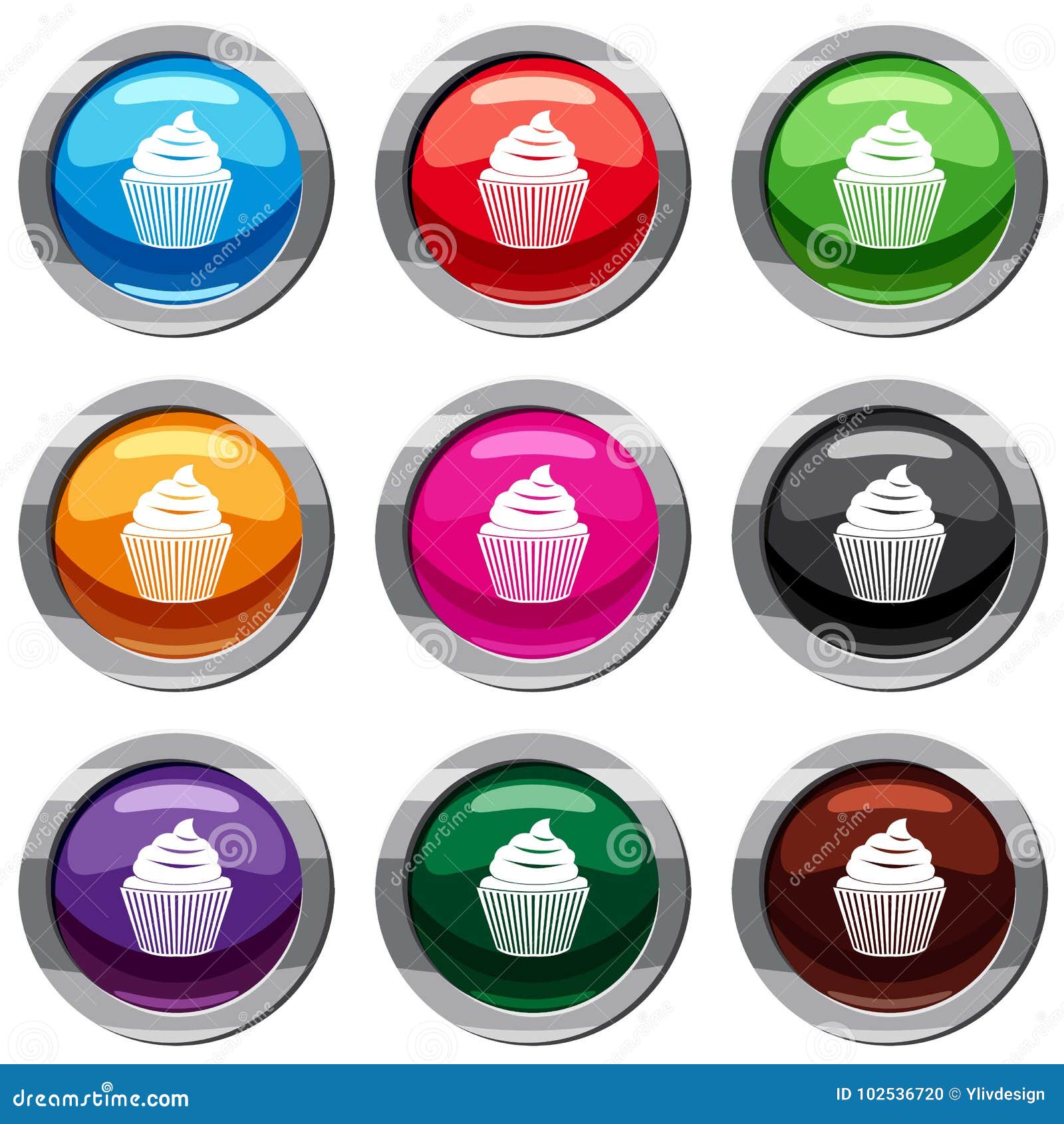 Cupcake set 9 collection stock vector. Illustration of gourmet - 102536720