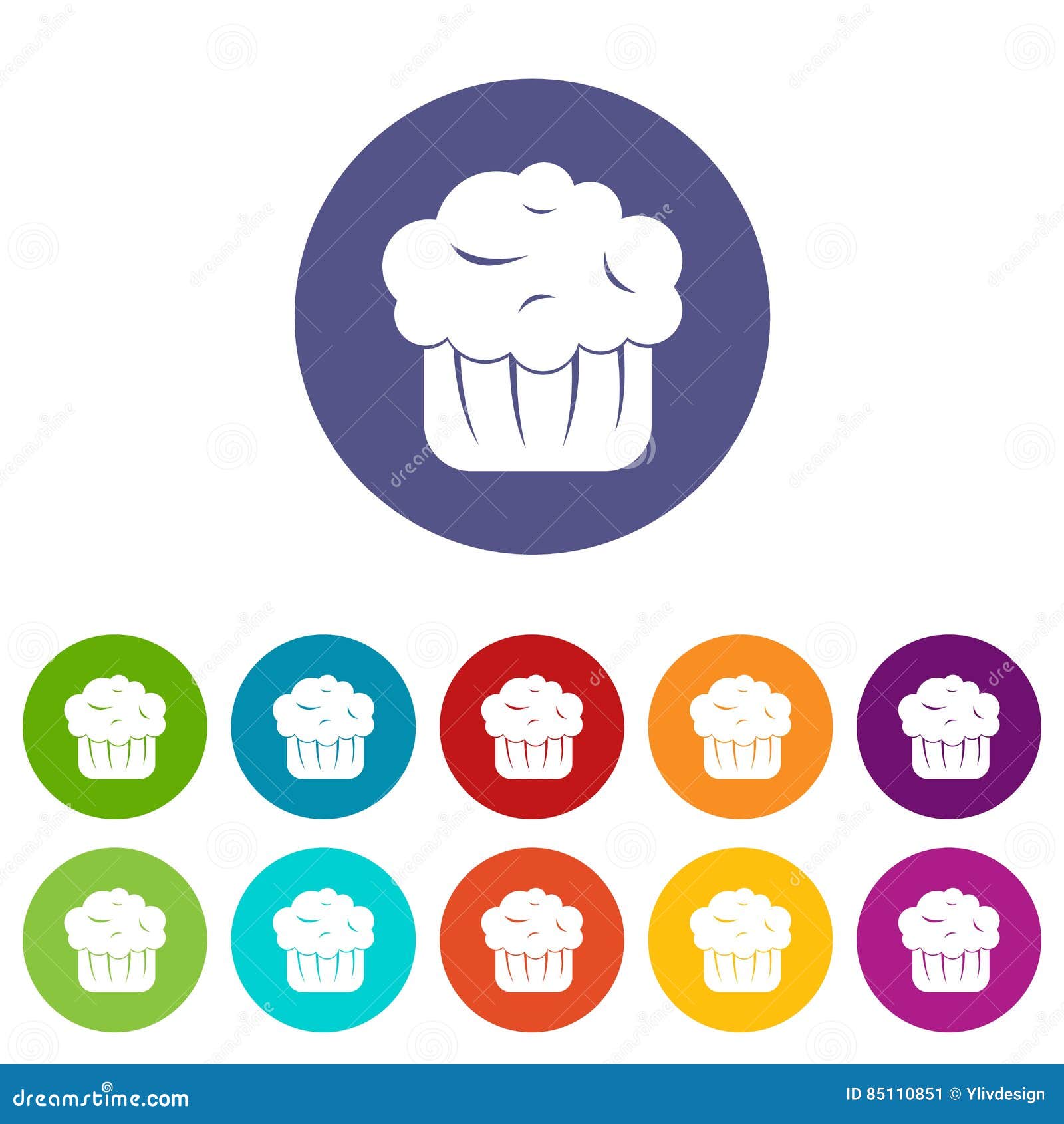 Cupcake set icons stock vector. Illustration of cake - 85110851