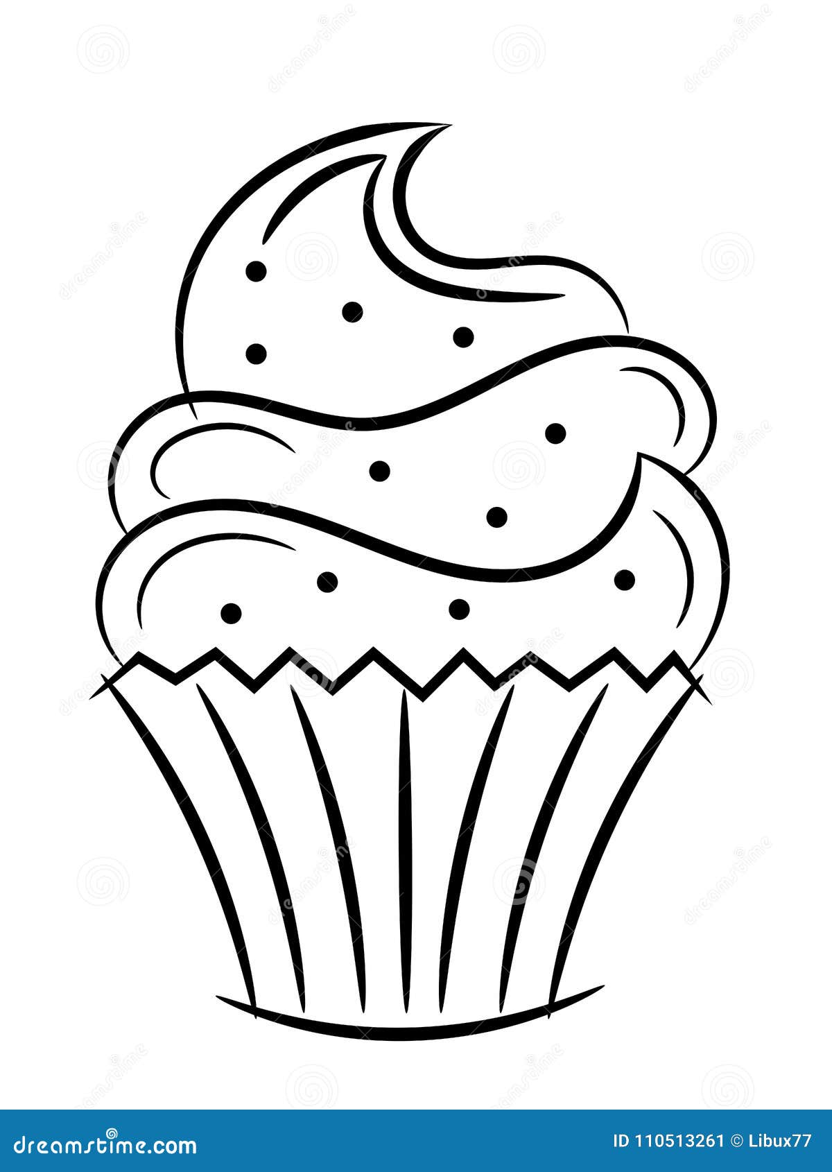 Cupcake sketch isolated stock vector. Illustration of celebration ...