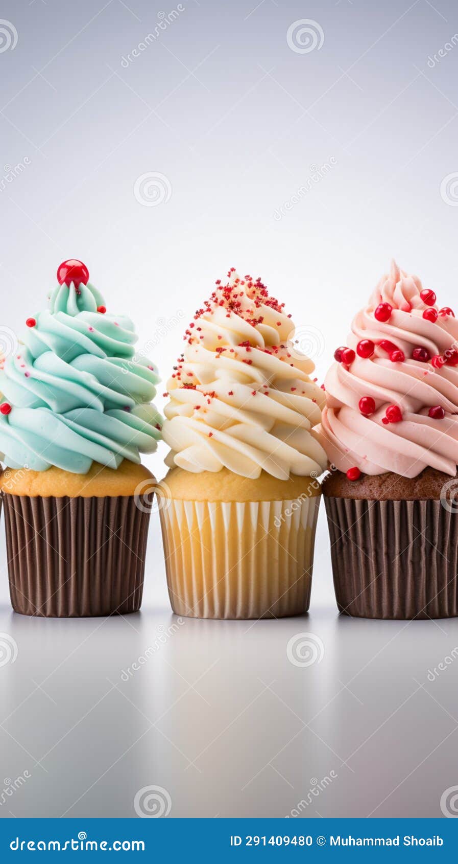 Cupcake Spectrum Array of Colorful Birthday Delights Isolated on a ...
