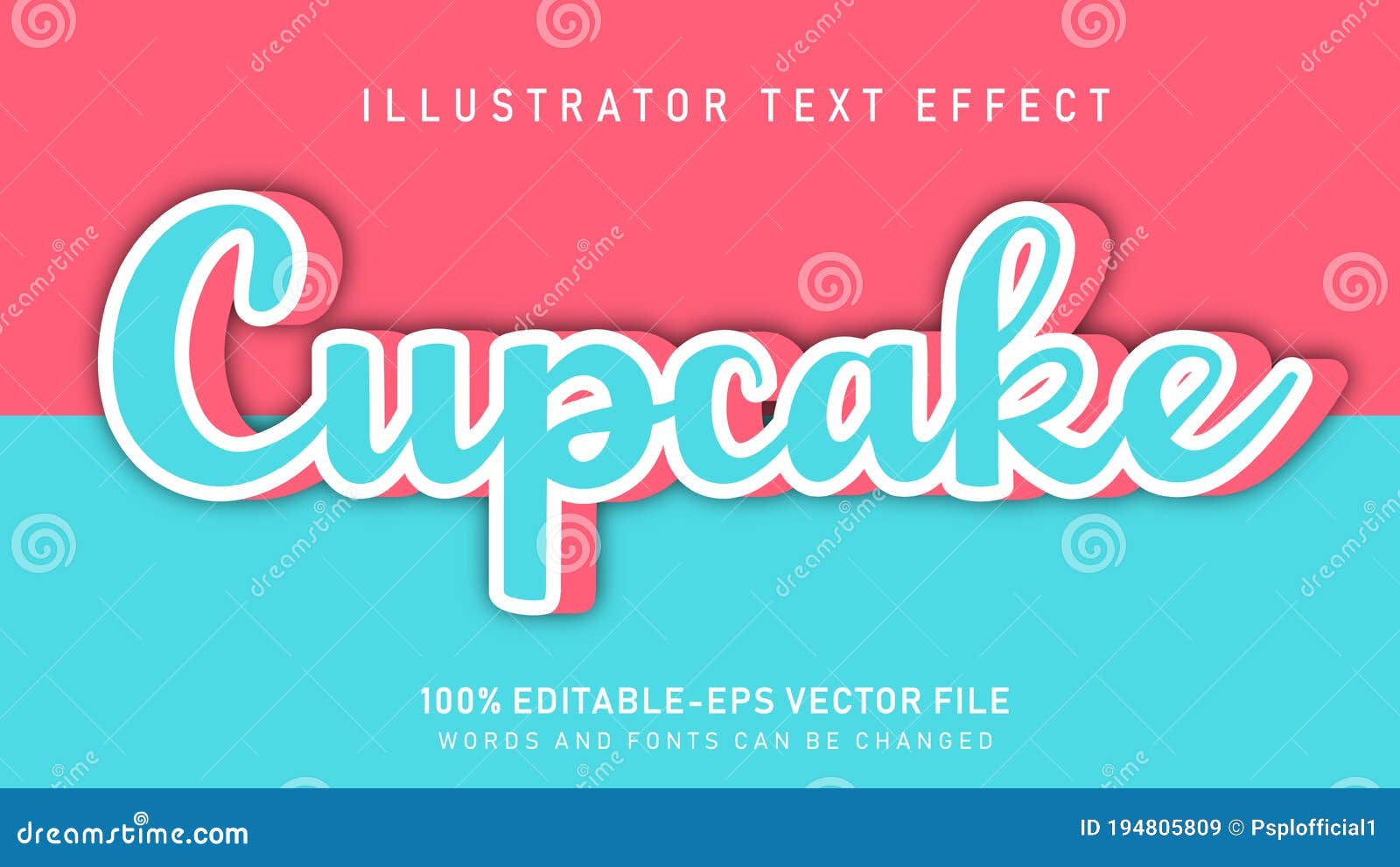 Cupcake Text Effect Design Vector Stock Vector - Illustration of ...