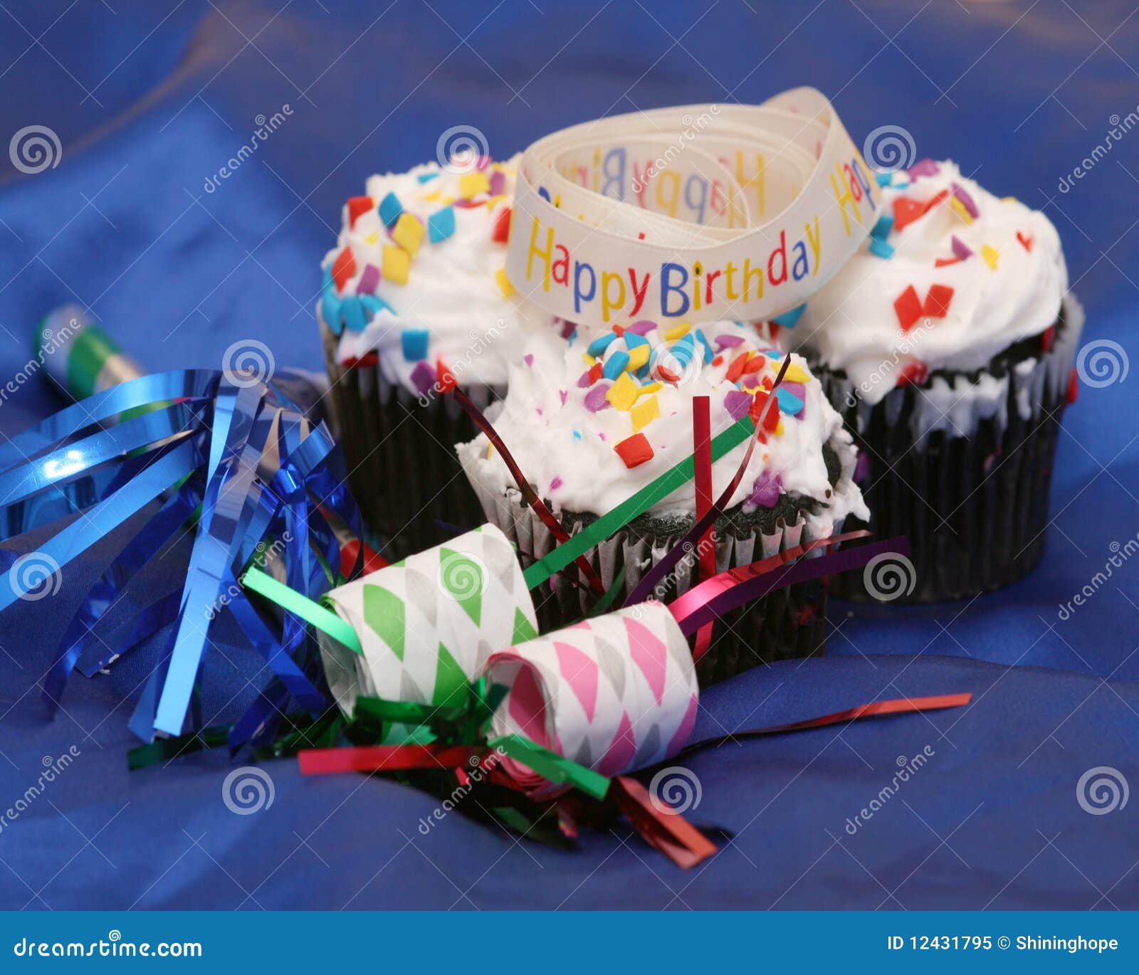 Cupcake Trio Celebration stock image. Image of celebration - 12431795