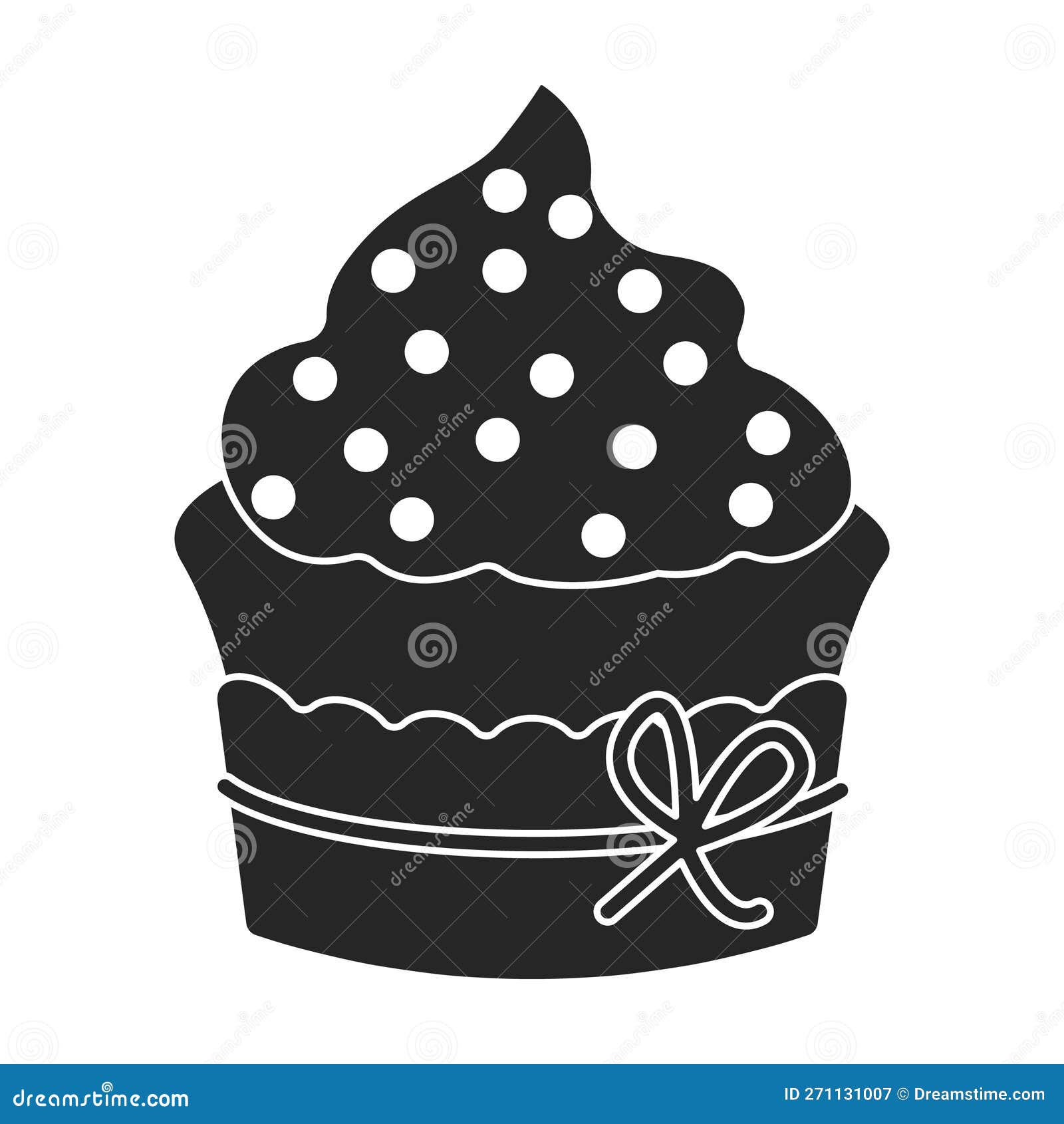 Cupcake Vector Icon. Black Vector Icon Isolated on White Background ...