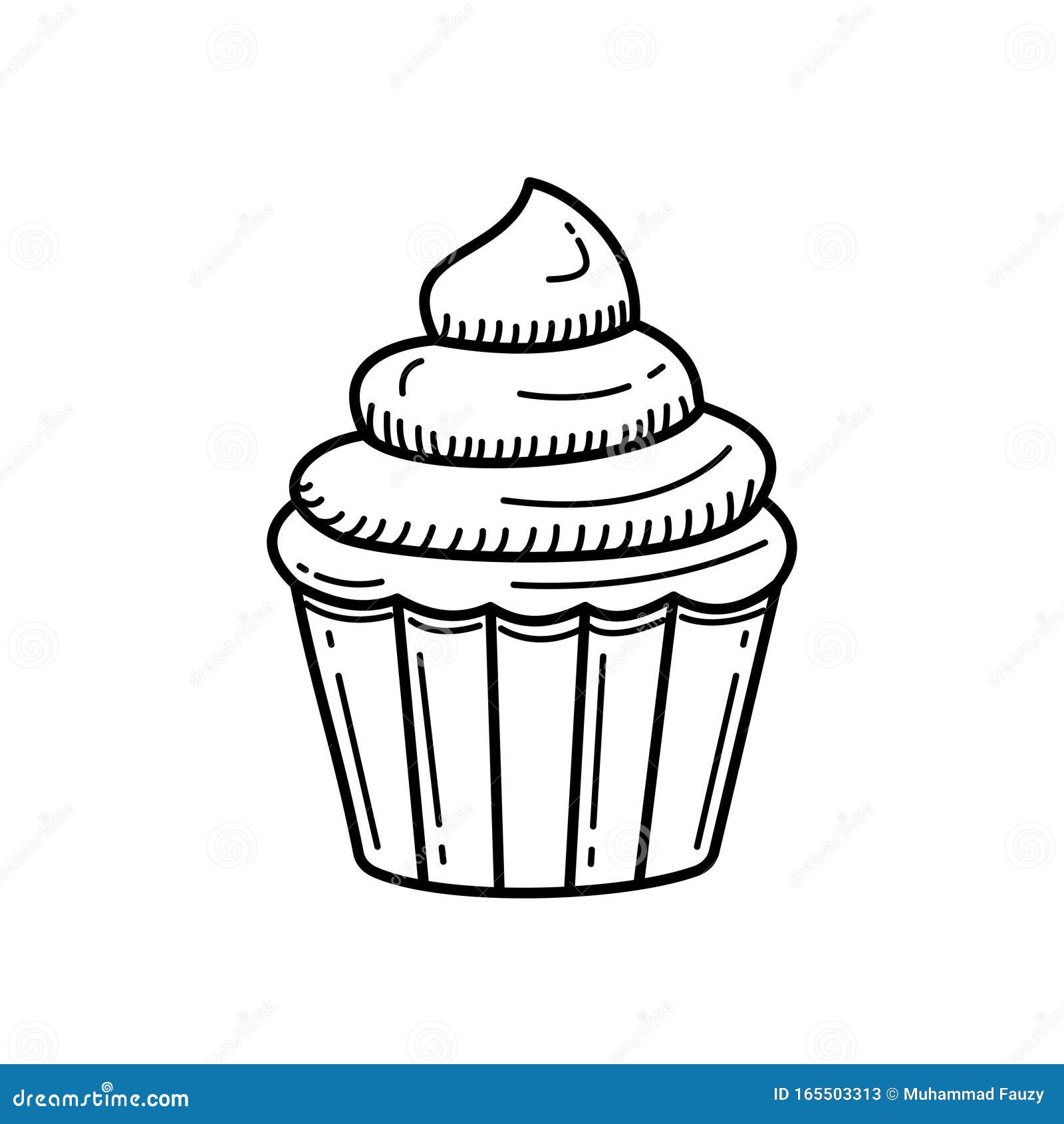 Cupcake Vector Illustration with Hand Drawn Style Stock Vector ... Cupcake Vector Illustration with Hand Drawn Style Stock Vector ...