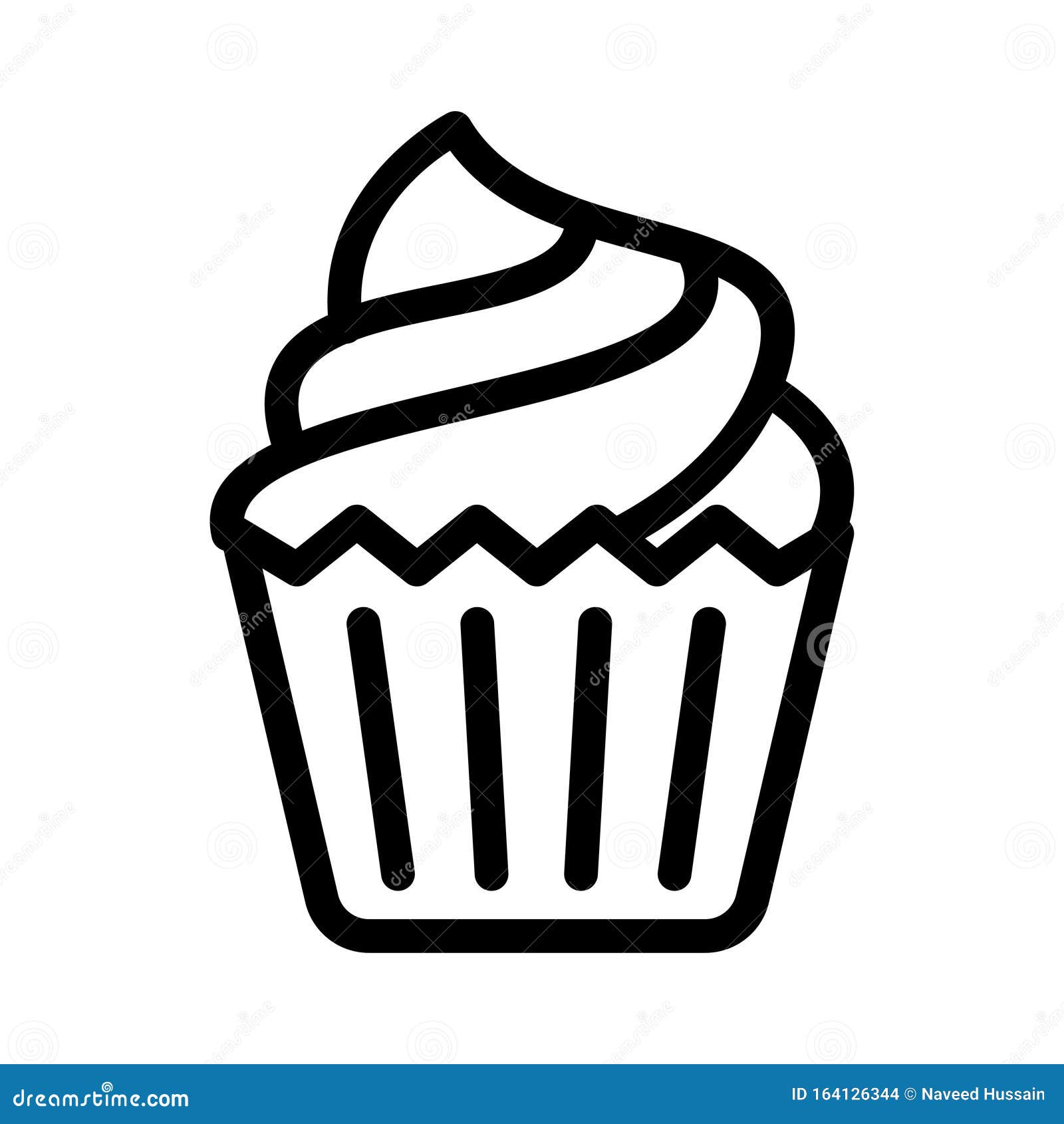 Cupcake Vector Thin Line Icon Stock Vector - Illustration of cupcake ...