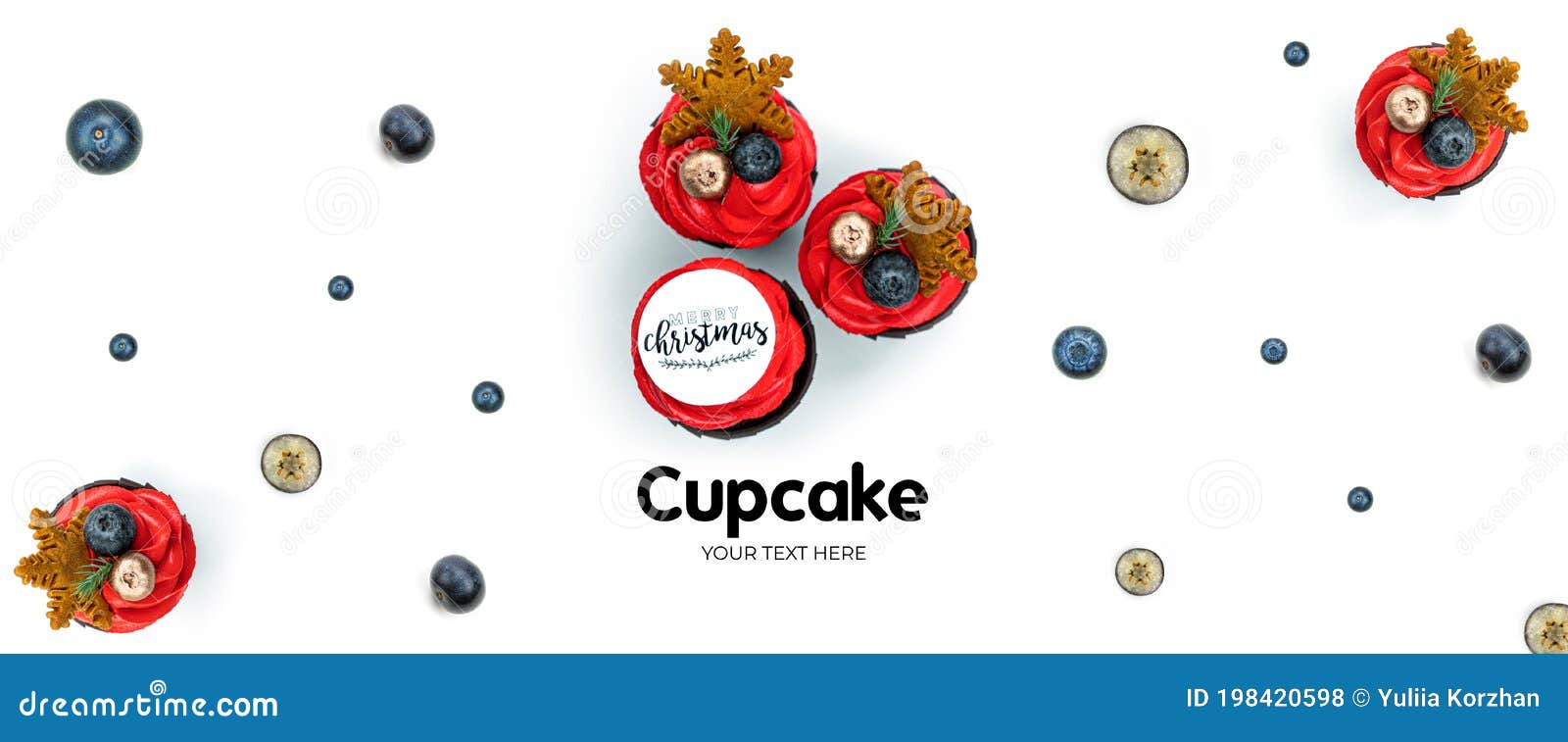 Cupcake on White Background. Long Header Banner Format. Panorama ...