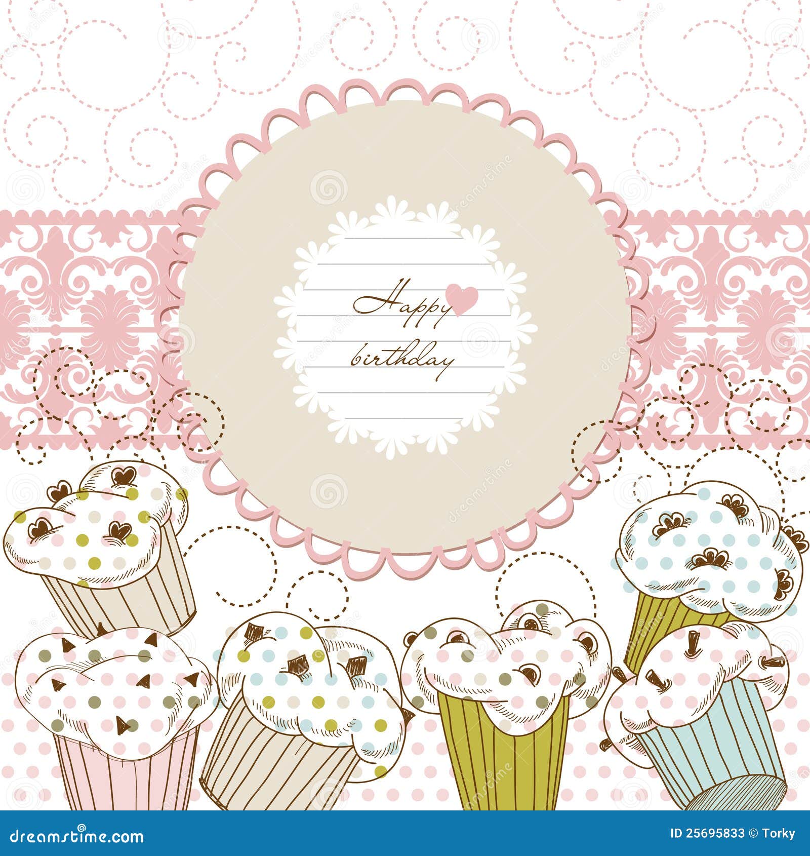 Cupcakes background stock vector. Illustration of header - 25695833