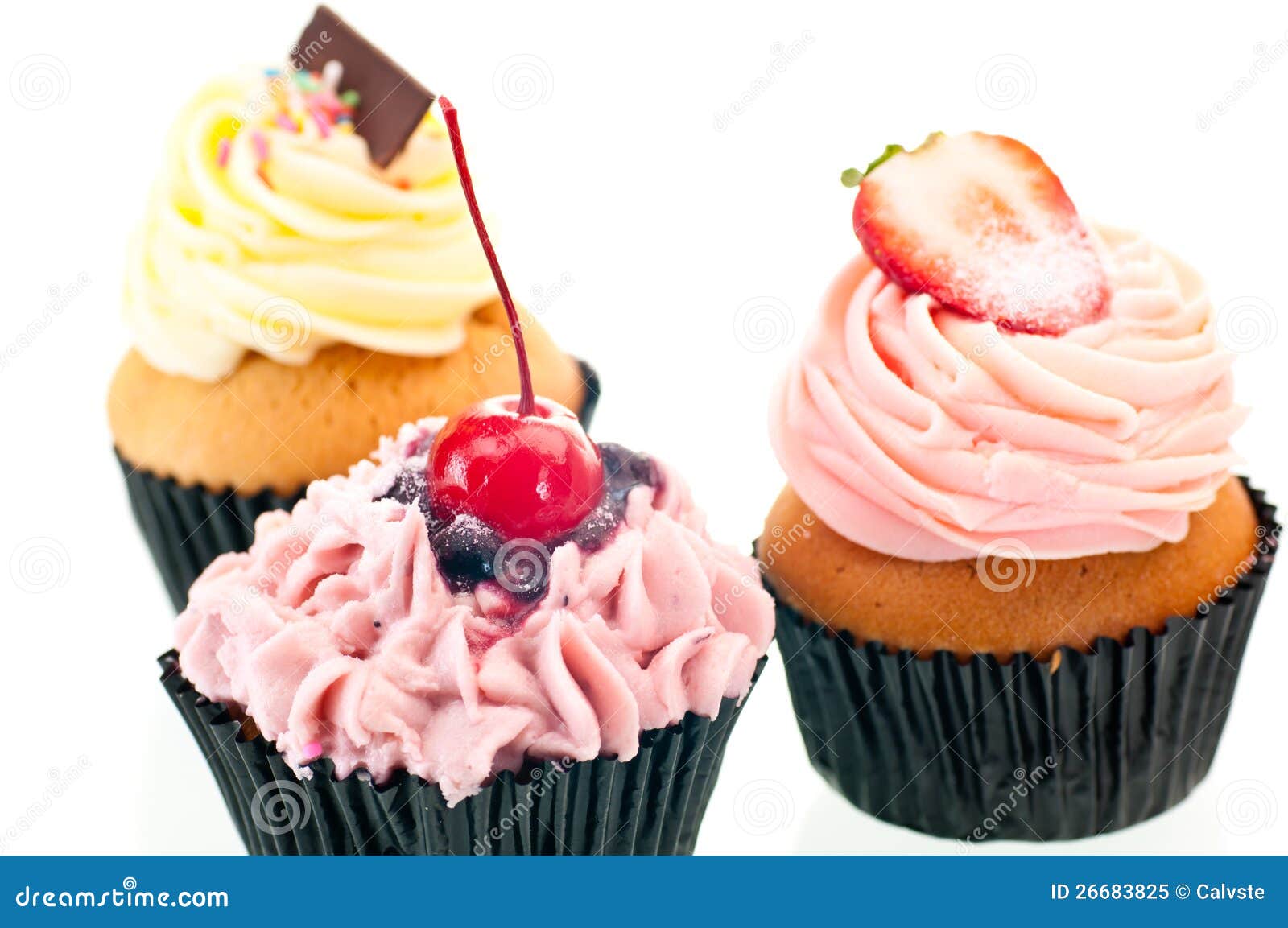 Cupcakes close up stock image. Image of celebration, cherry - 26683825