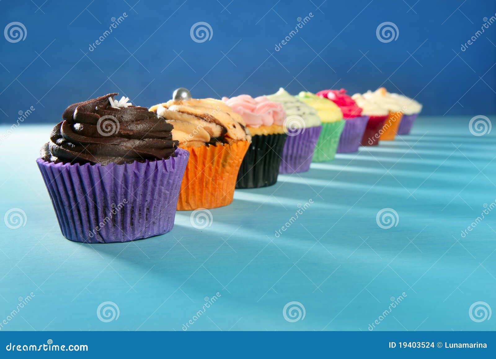 Cupcakes Colorful Cream Muffin Arrangement Stock Photo - Image of ...