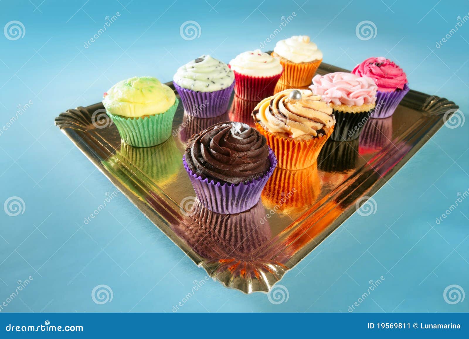 Cupcakes Colorful Cream Muffin Arrangement Stock Image - Image of ...