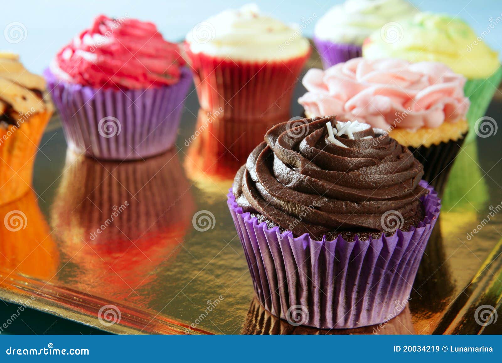 Cupcakes Colorful Cream Muffin Arrangement Stock Image - Image of honey ...