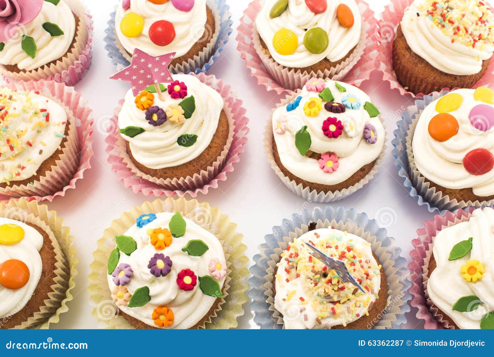 Cupcakes Delicious and Colorful Decorated Stock Image - Image of ...