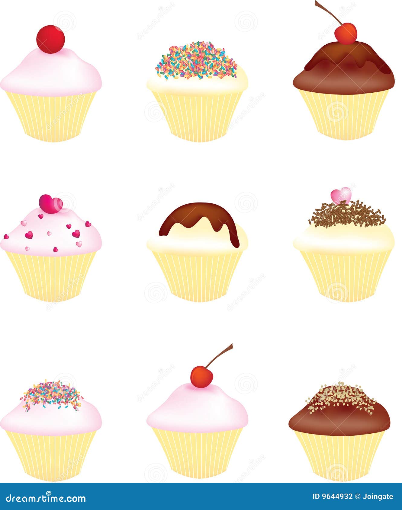 Cupcakes and fairy cakes stock vector. Illustration of sweet - 9644932