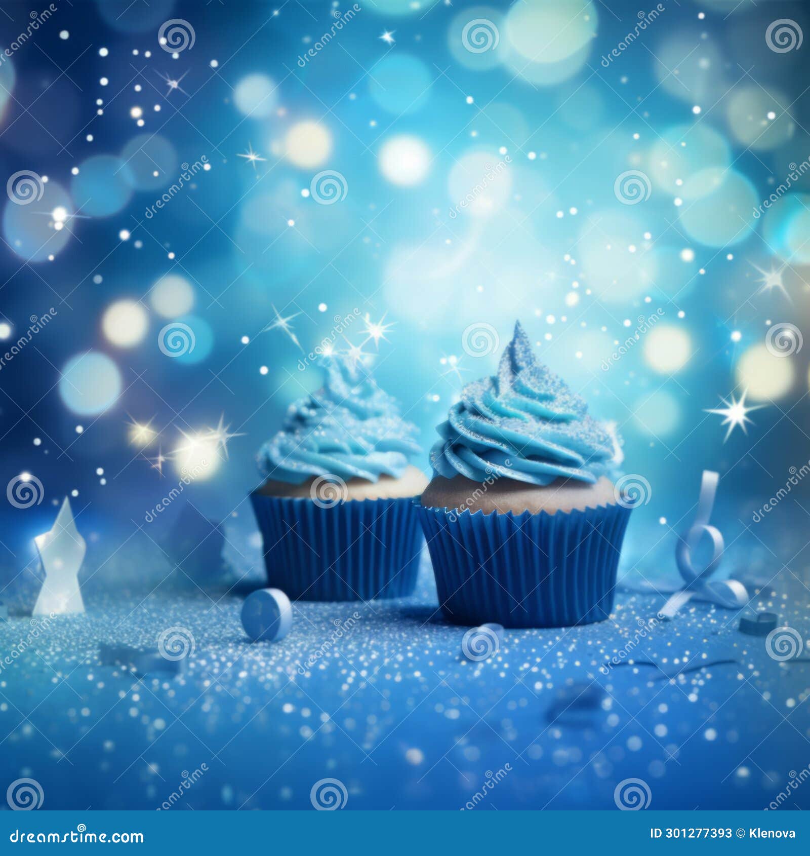 Cupcakes with Falling Sugar Sprinkles Stock Illustration - Illustration ...