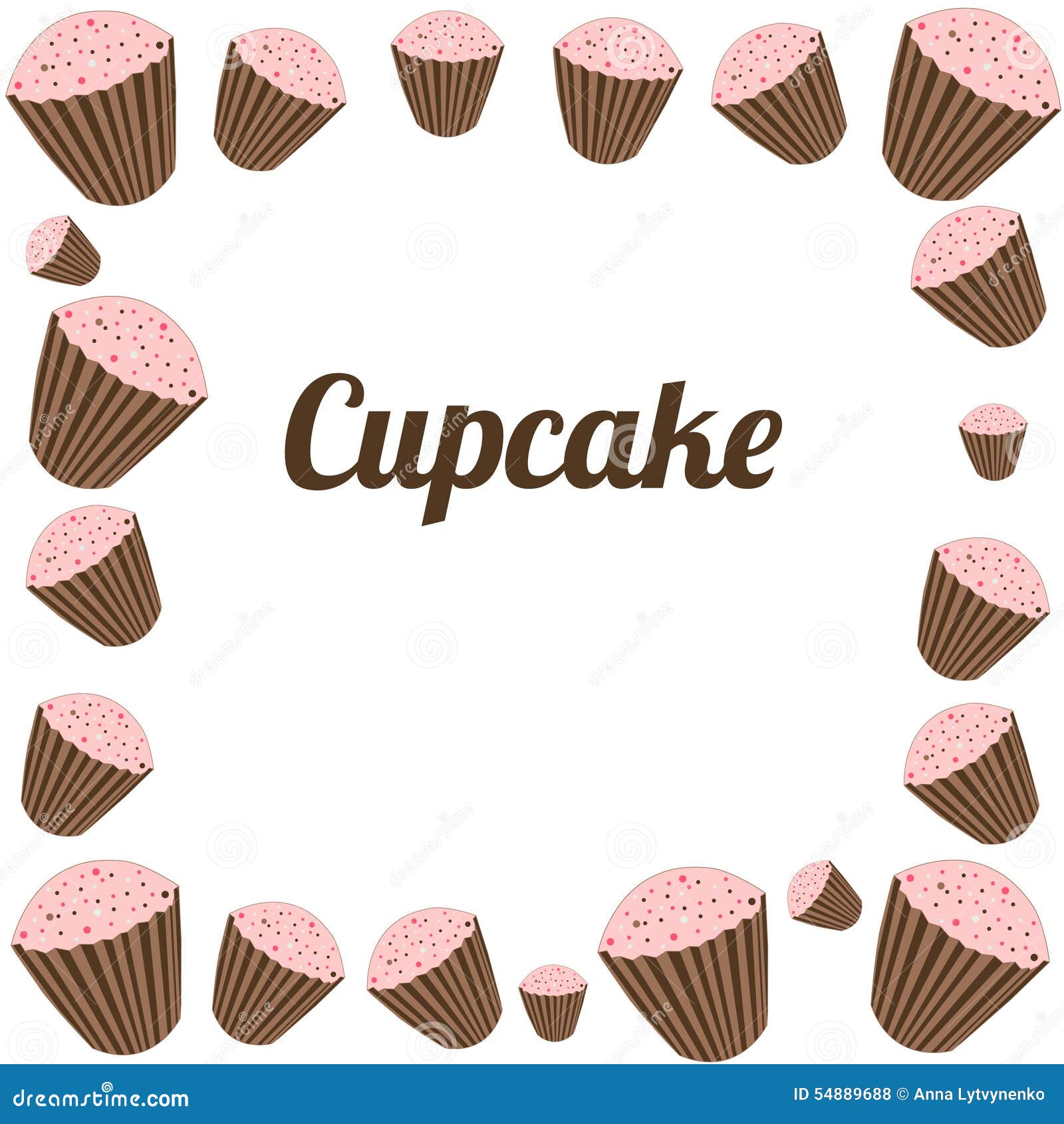 Cupcakes frame stock vector. Illustration of muffin, dessert - 54889688